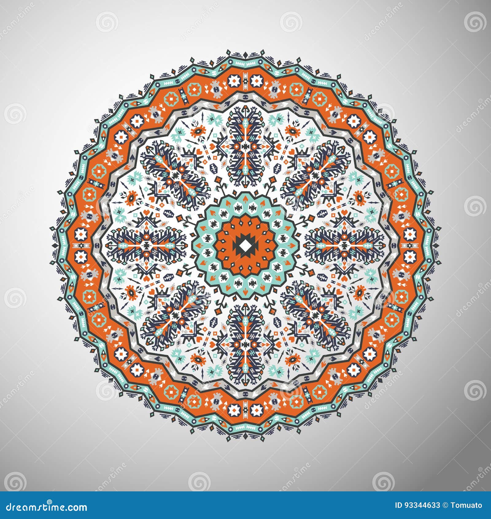 Ornamental Olorful Geometric Mandala in Aztec Style. Oriental Pattern ...