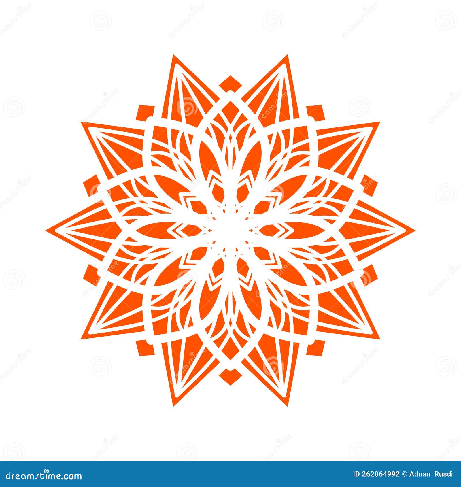Ornamental Orange Mandala Vector Illustration. Ornamental Mandala ...
