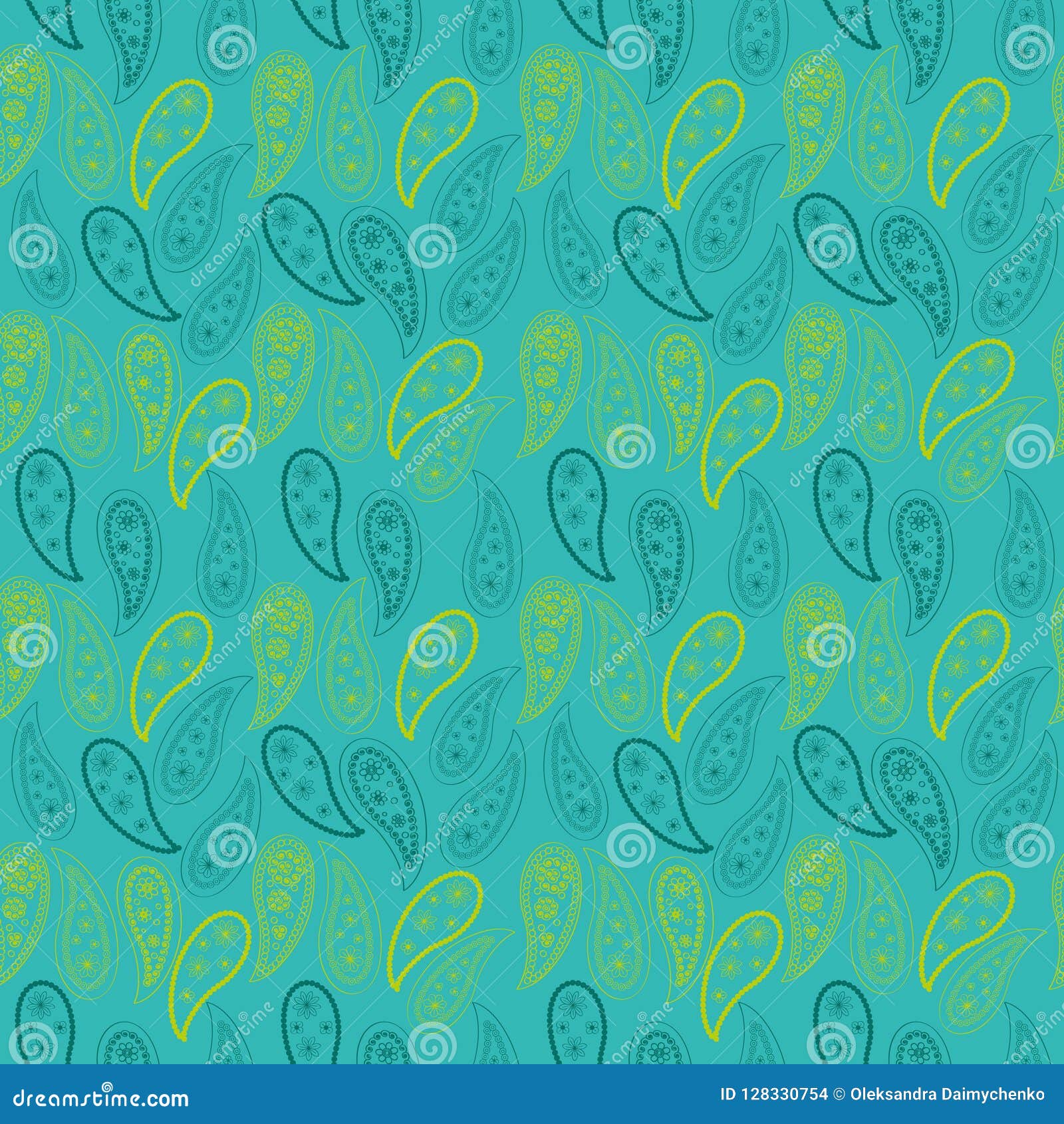 Ornamental Orient Pattern Background. Emerald Green Color. Stock ...