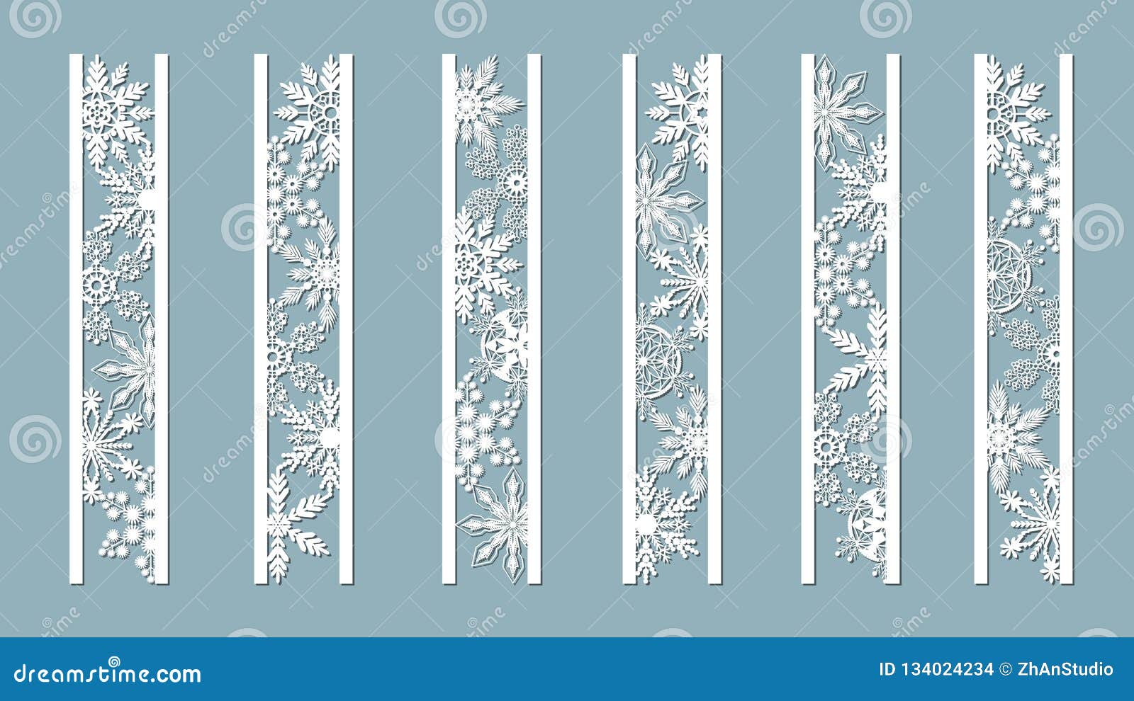 Ornamental Panels With Snowflake Pattern. Laser Cut Decorative Lace ...