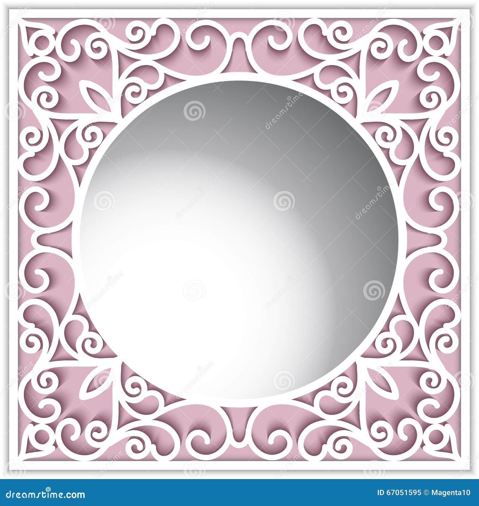 Ornamental Paper Frame with Round Hole Stock Vector - Illustration of ...