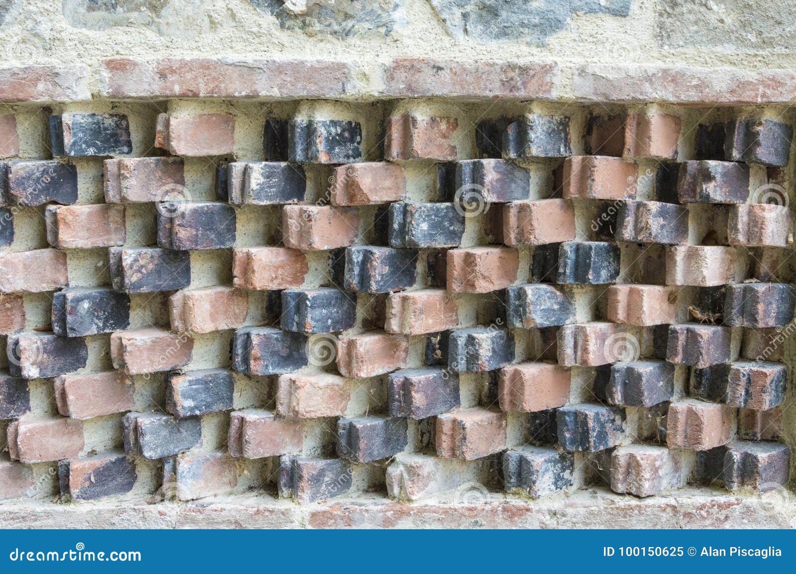 Coloured brick decoration stock image. Image of outdoors - 100150625