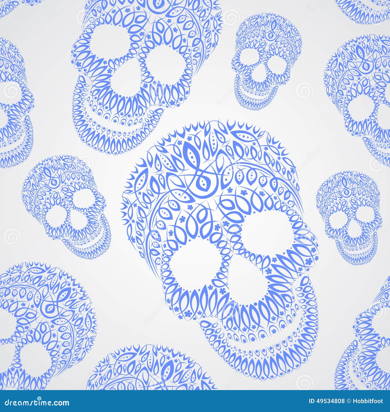 Ornamental Pattern Skull Seamless Texture Stock Vector - Illustration ...