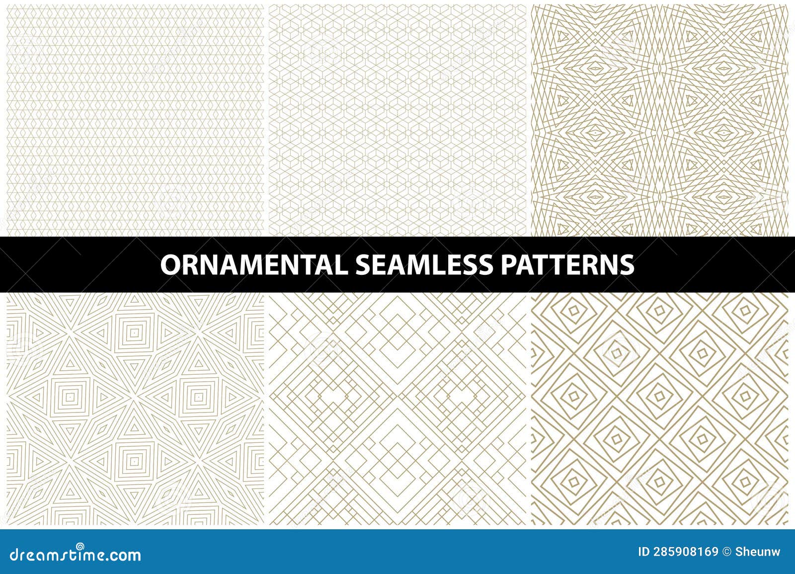Ornamental Patterns - Seamless Vector Collection. Luxury Grid ...
