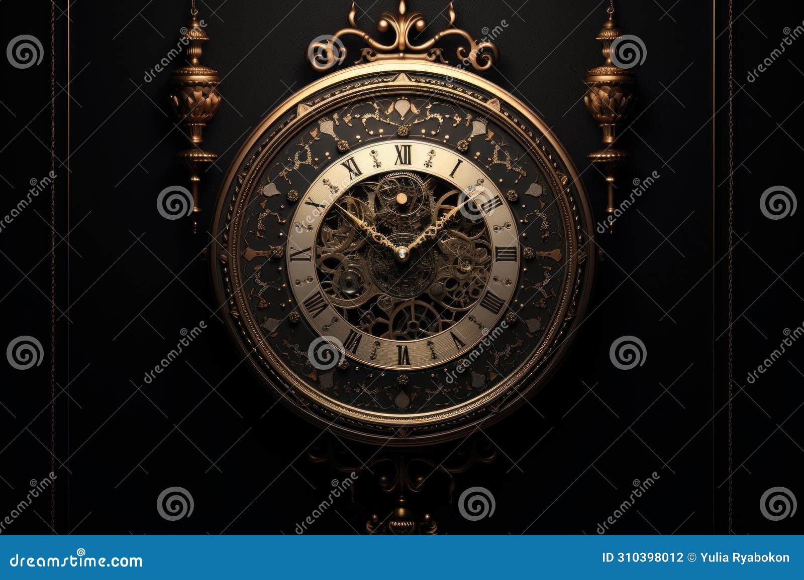 Ornamental Pendulum Clock Mockup. Generate Ai Stock Photo - Image of ...
