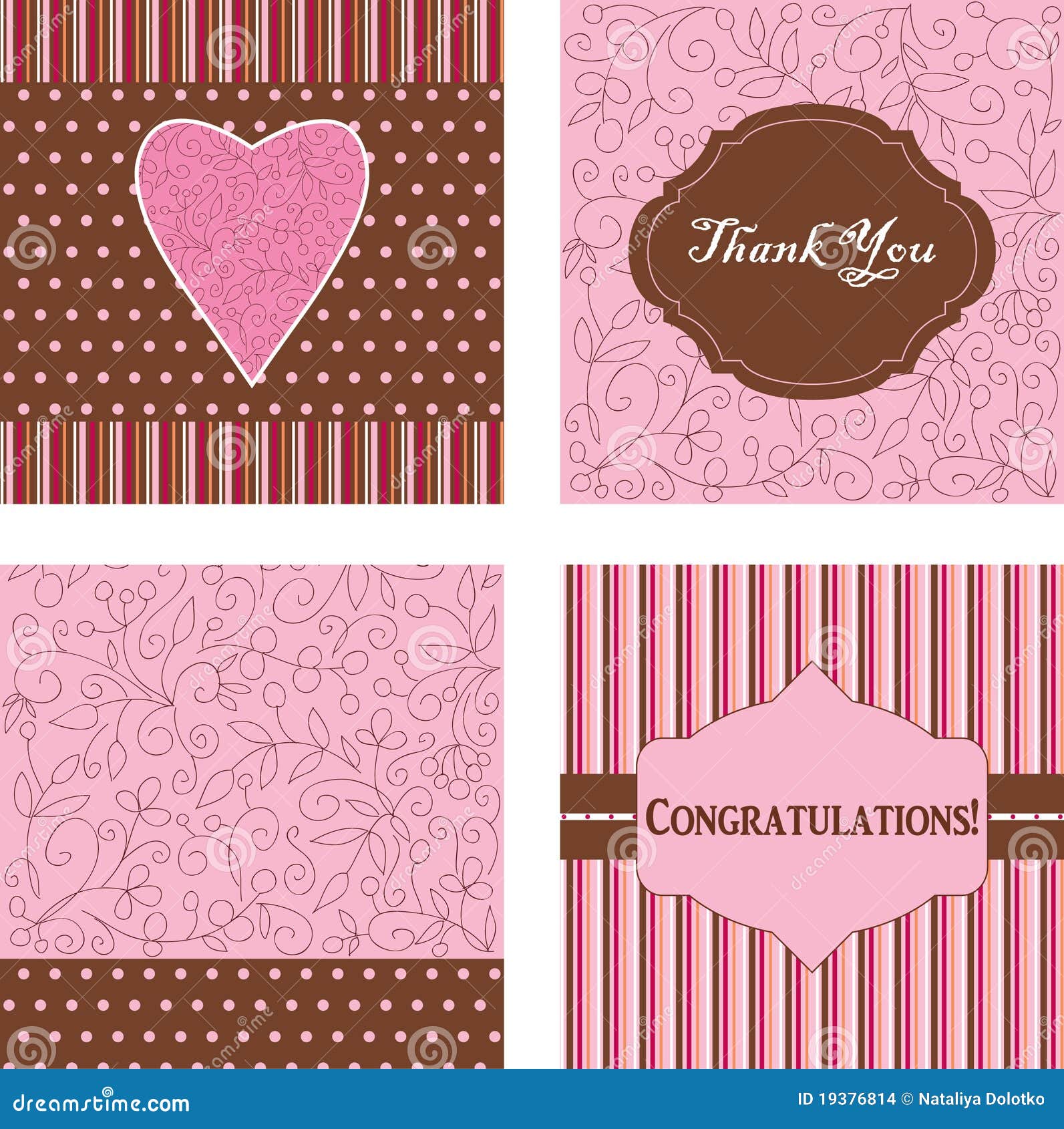 Pink Cards Vector Illustration | CartoonDealer.com #23034718