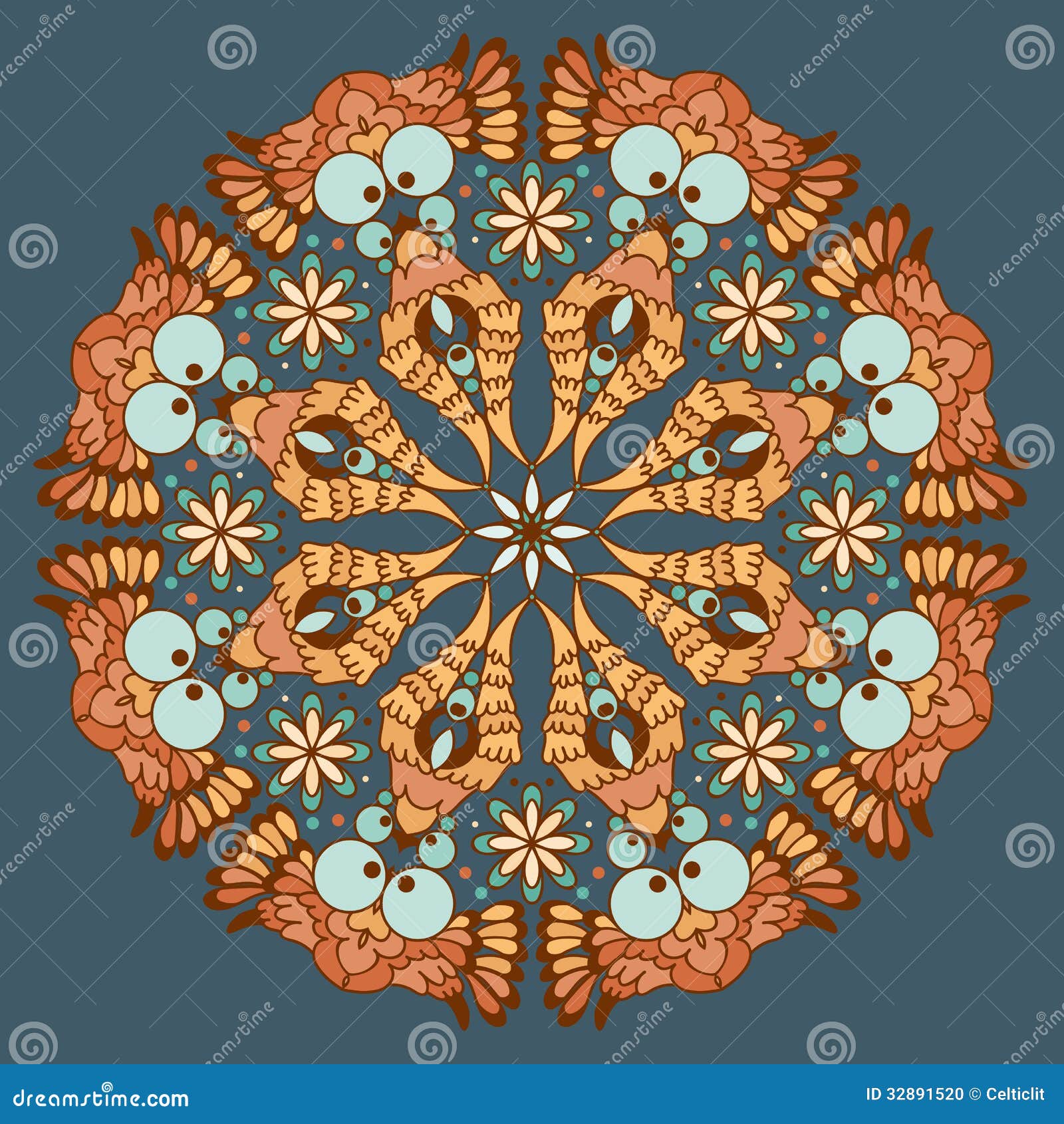Ornamental Round Abstract Pattern Stock Vector - Illustration of vector ...