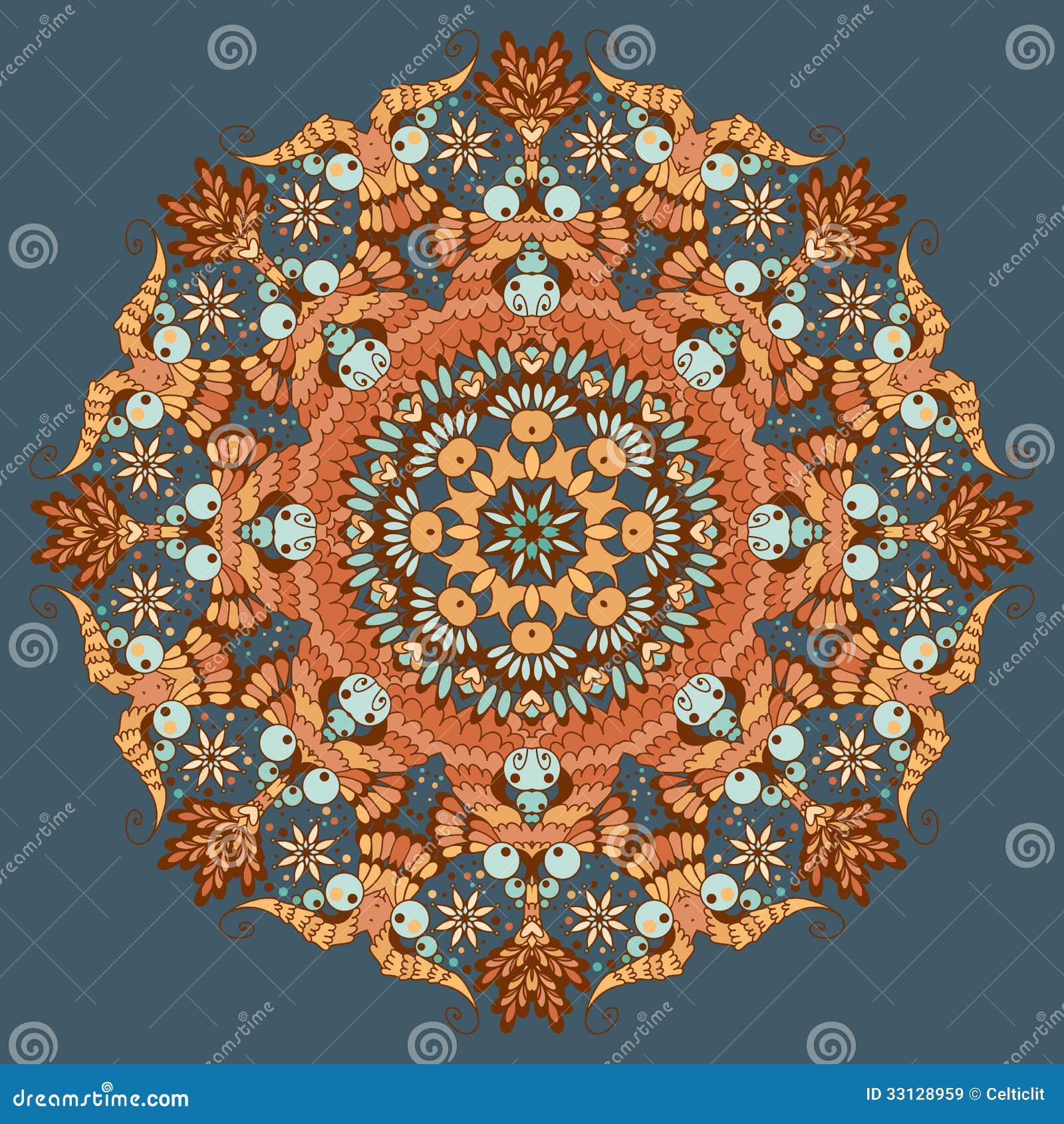Ornamental Round Abstract Pattern Stock Vector - Illustration of ...
