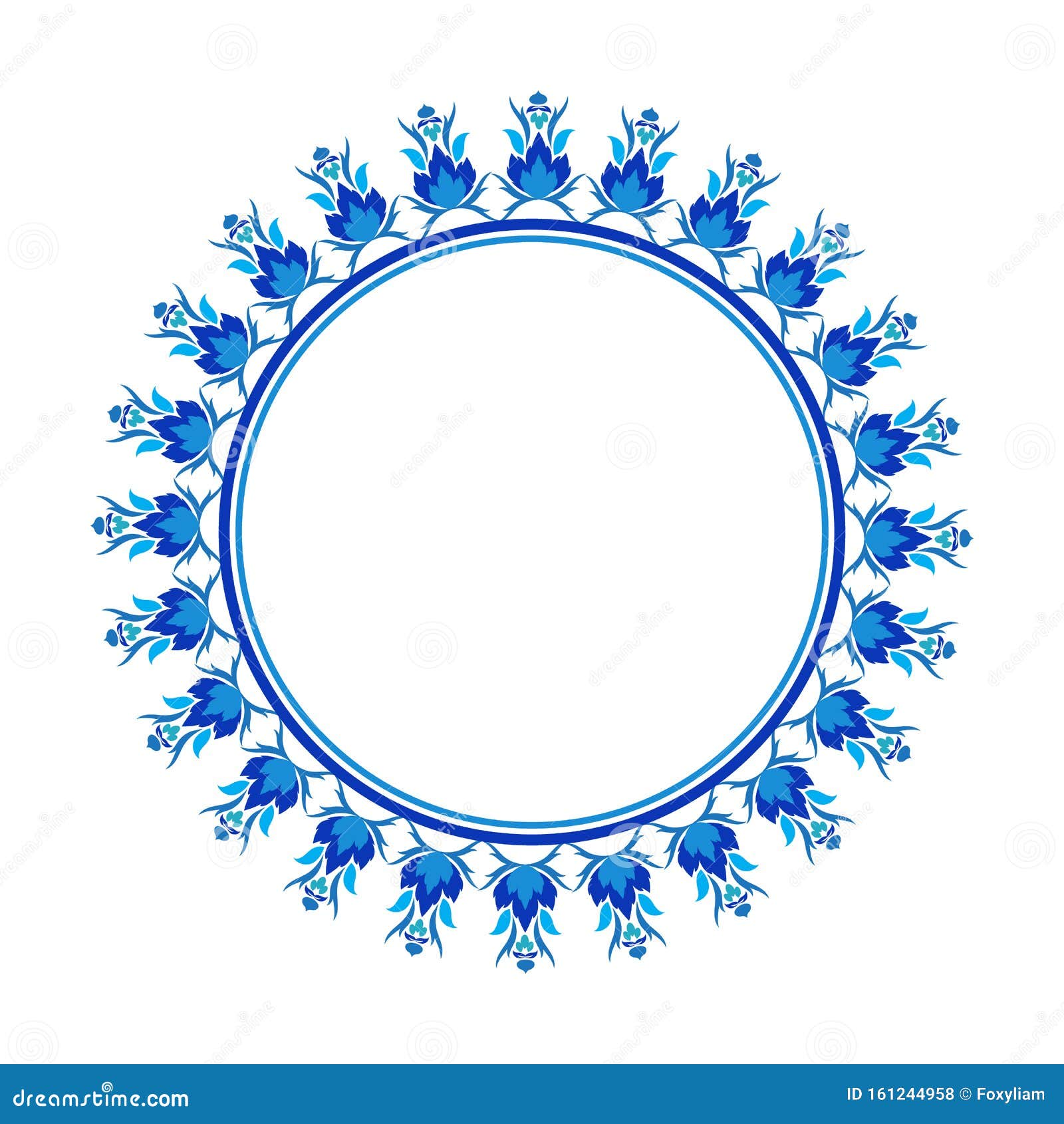 Ornamental Round Border for Greeting Cards Stock Vector - Illustration ...