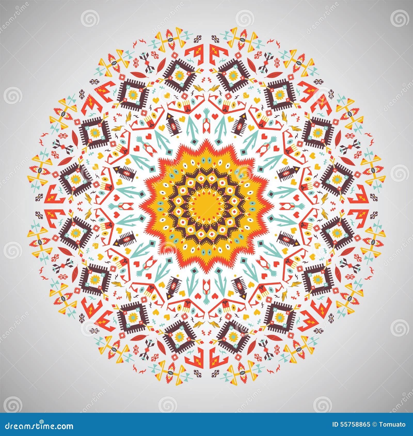 Ornamental Round Colorful Geometric Pattern in Stock Vector ...