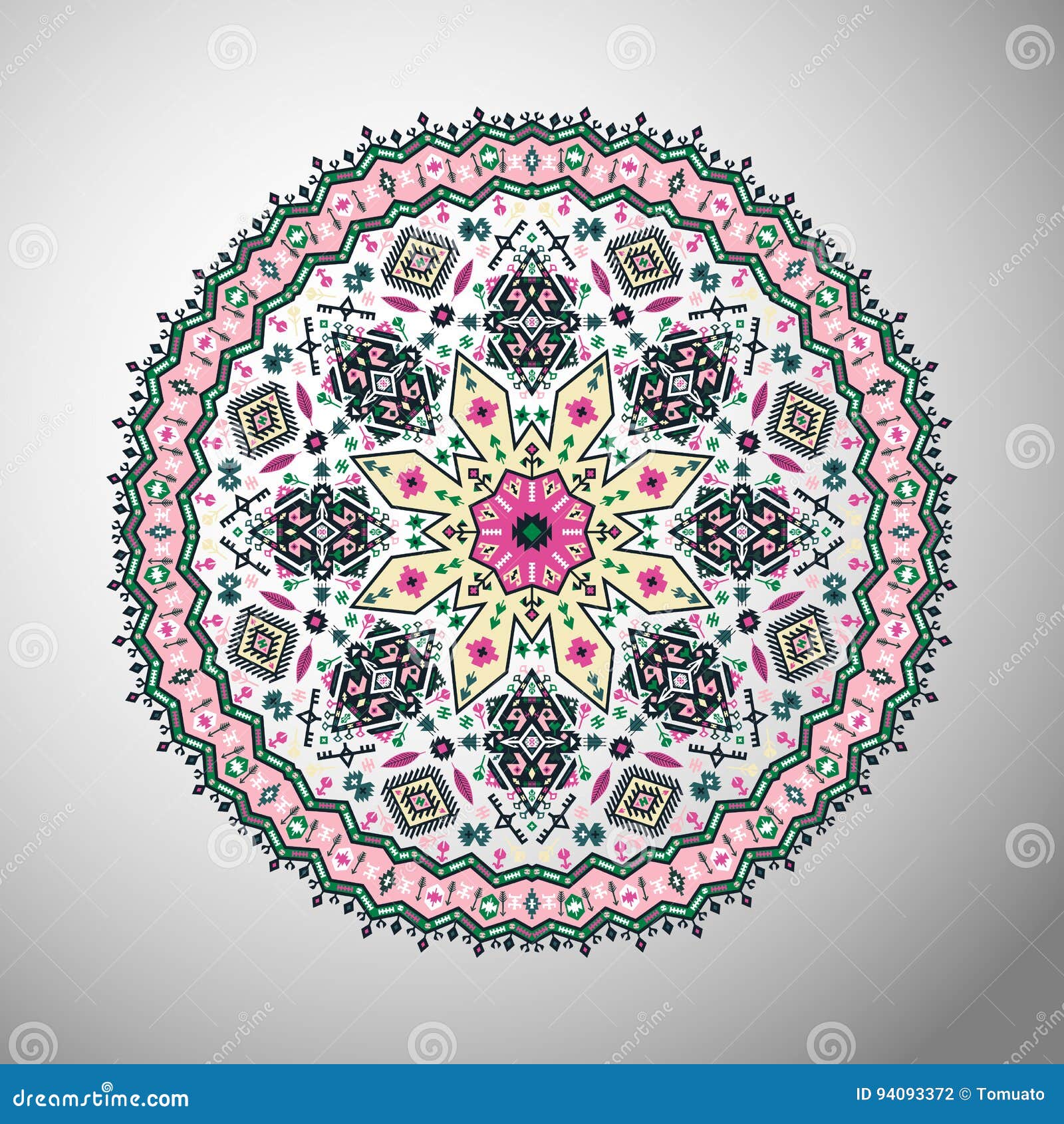 Ornamental Round Colorful Geometric Pattern in Aztec Style Stock Vector ...