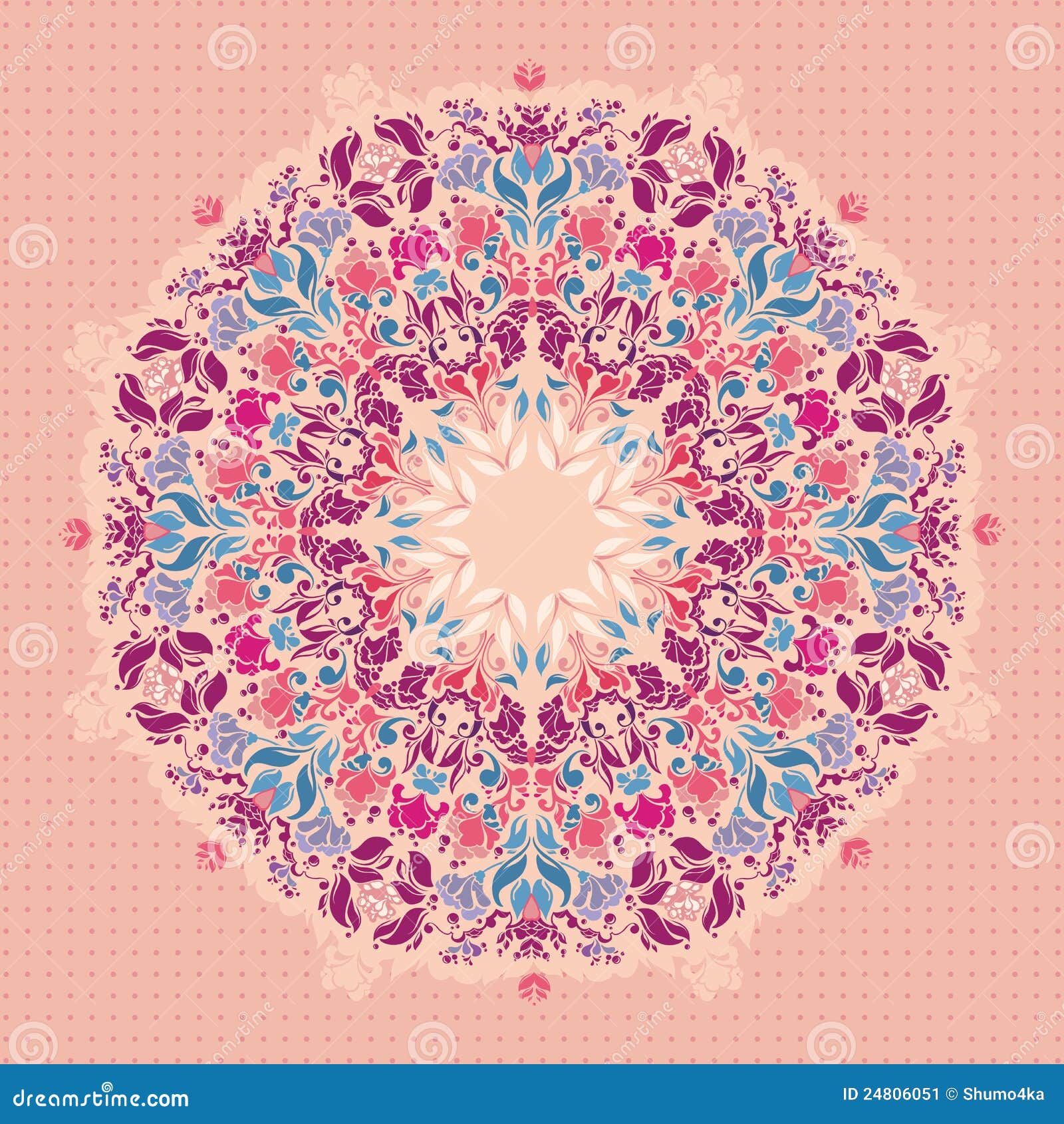 Ornamental Round Floral Lace Pattern. Stock Vector - Illustration of ...