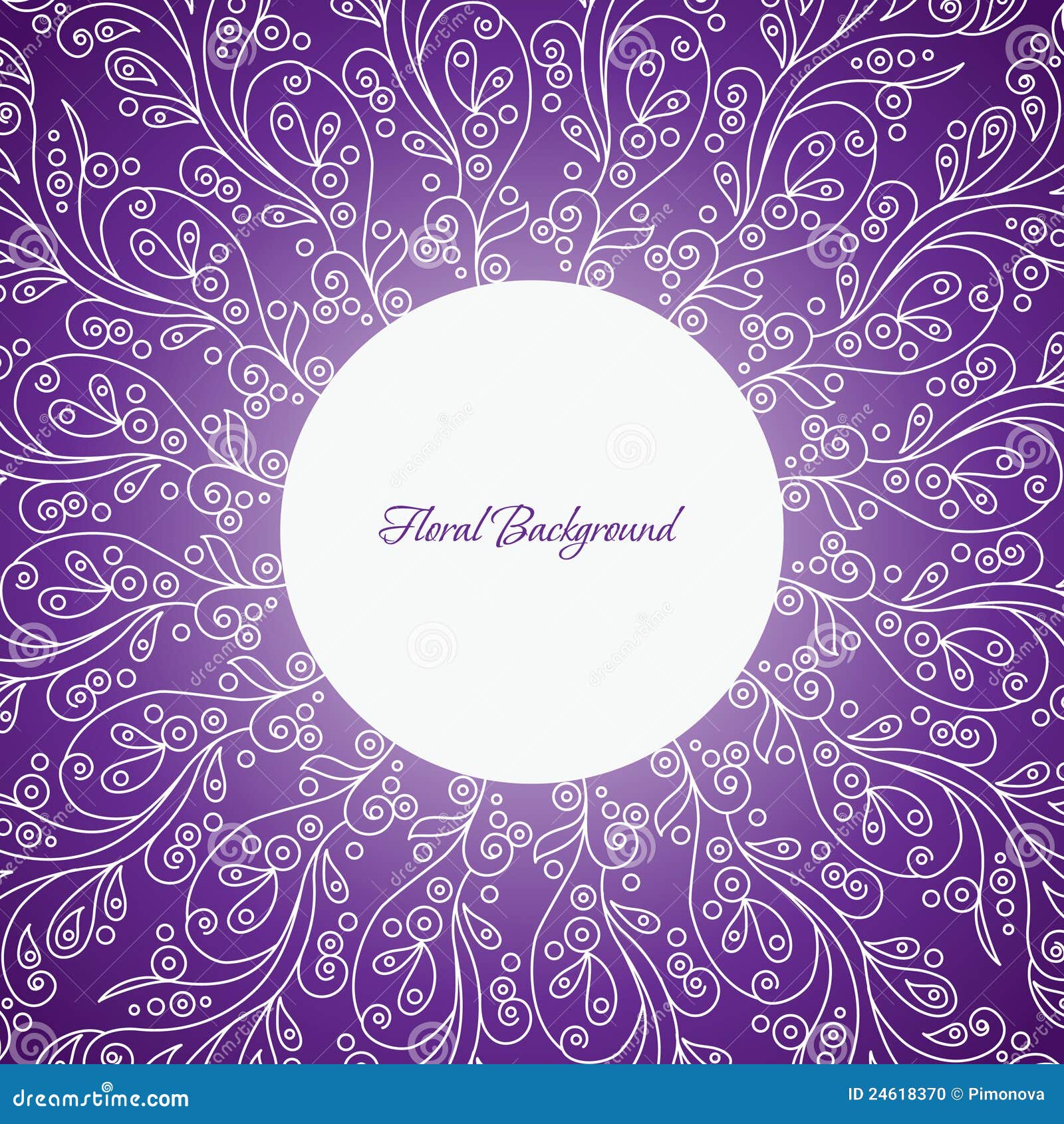 Ornamental Round Floral Pattern Stock Illustration - Illustration of ...