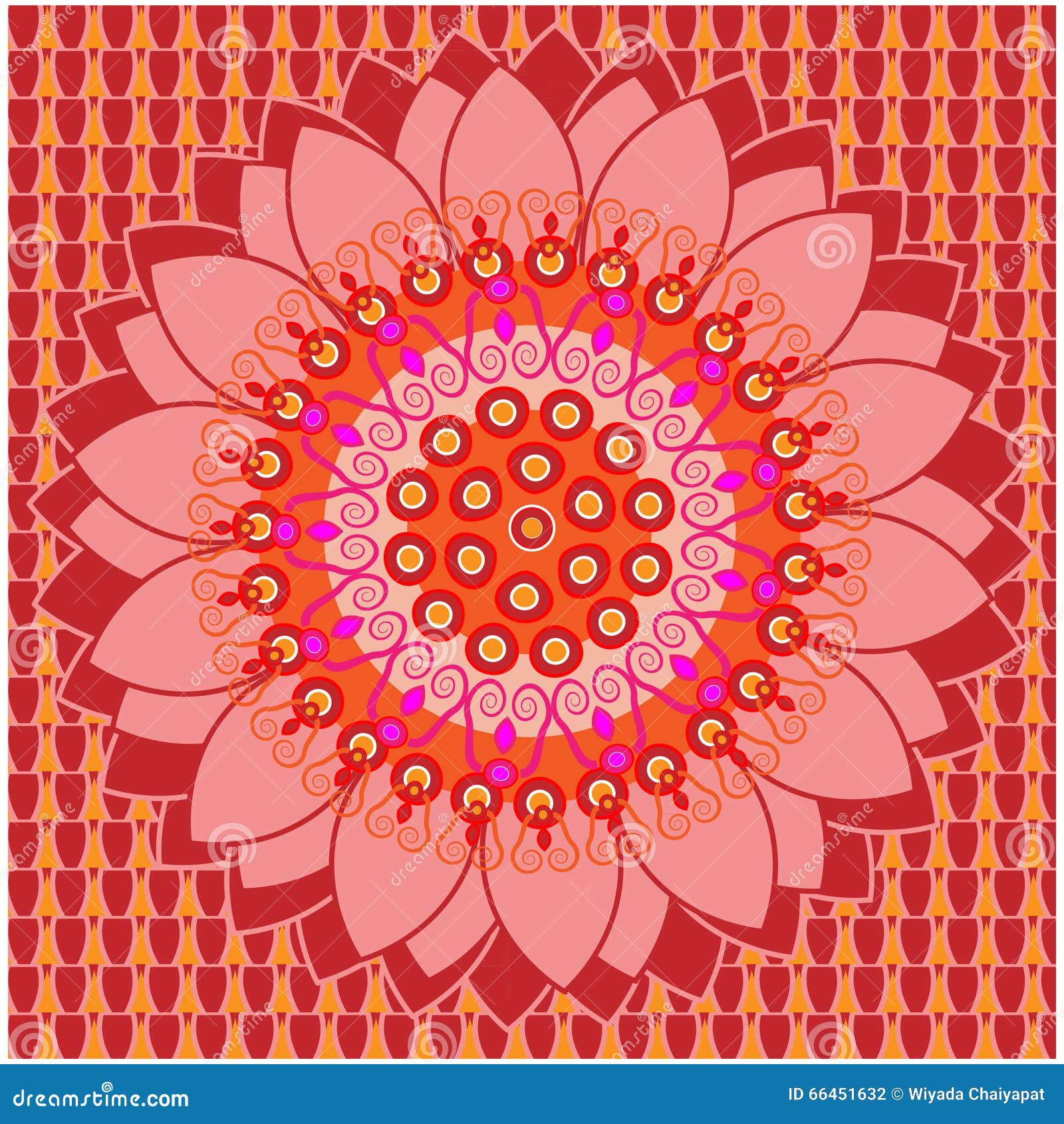 Ornamental Round Floral Pattern Stock Illustration - Illustration of ...