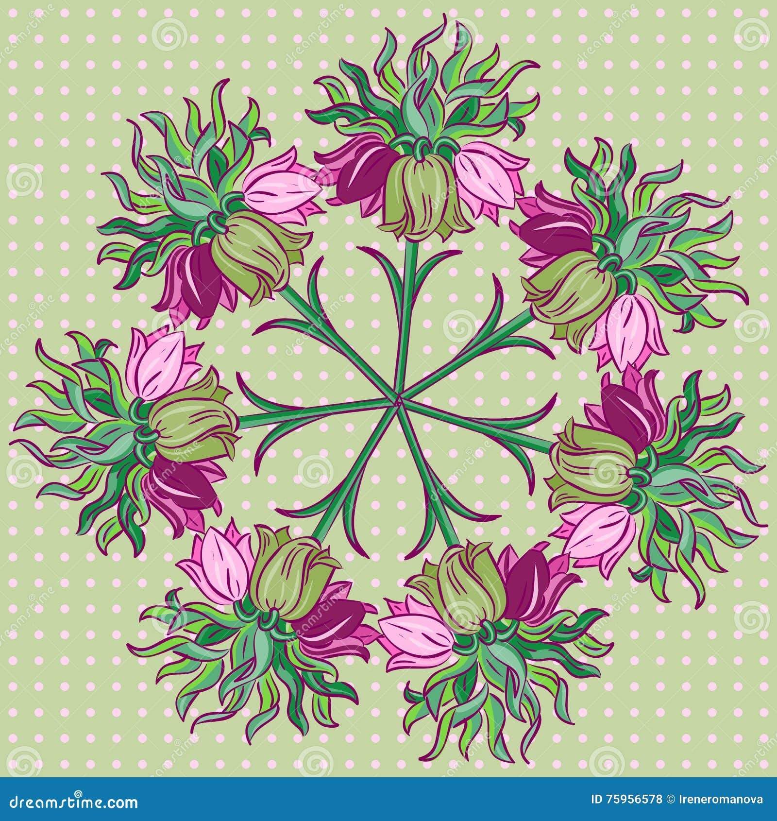 Ornamental Round Floral Pattern. Stock Vector - Illustration of ...