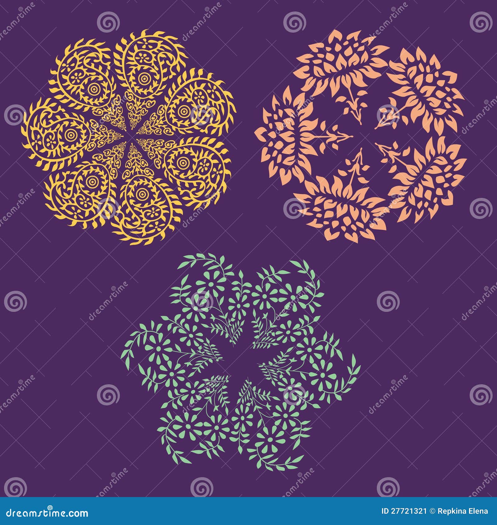 Ornamental Round Floral Pattern with Many Details. Stock Vector ...
