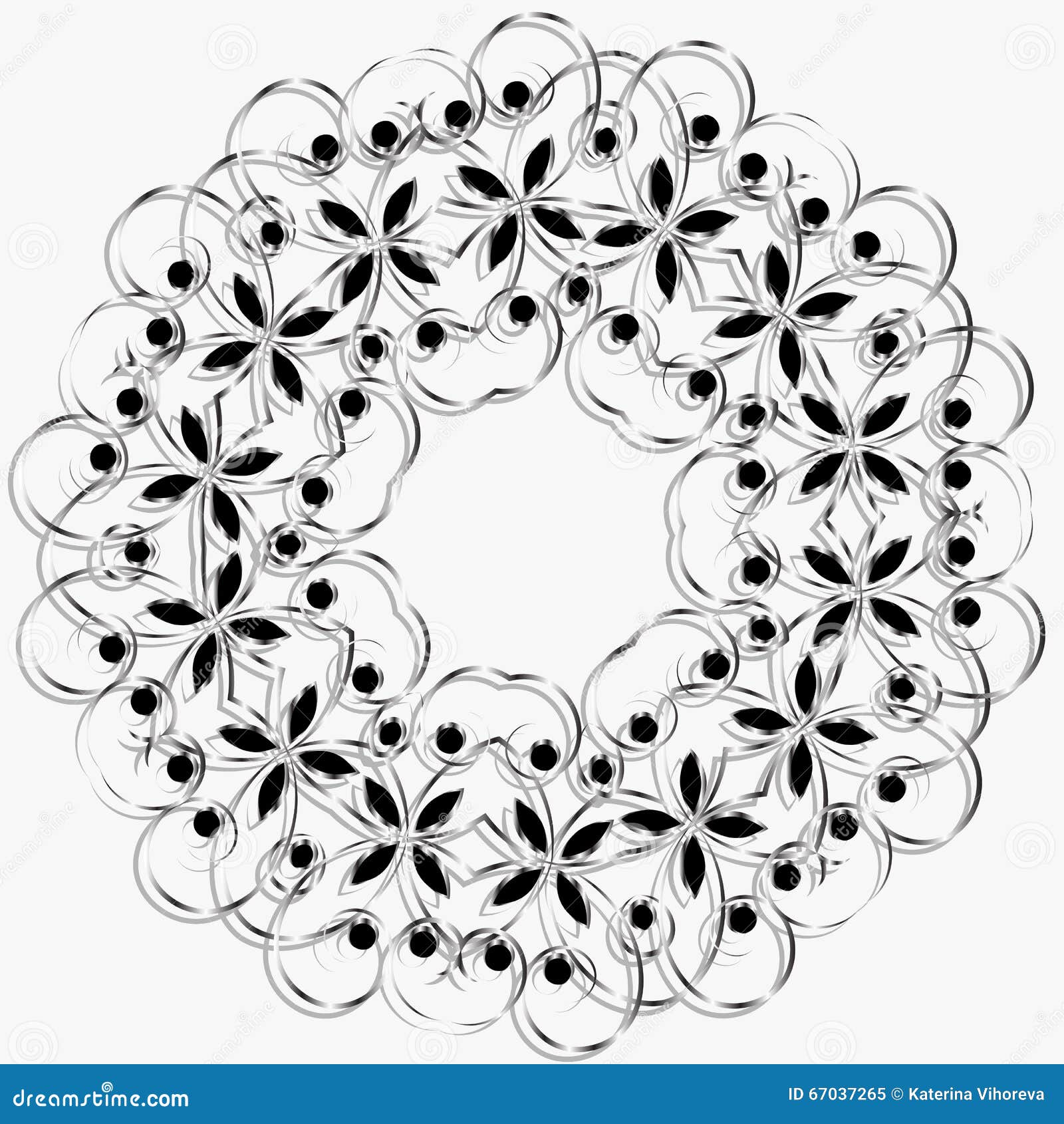 Ornamental Round Floral Pattern. Stock Vector - Illustration of color ...