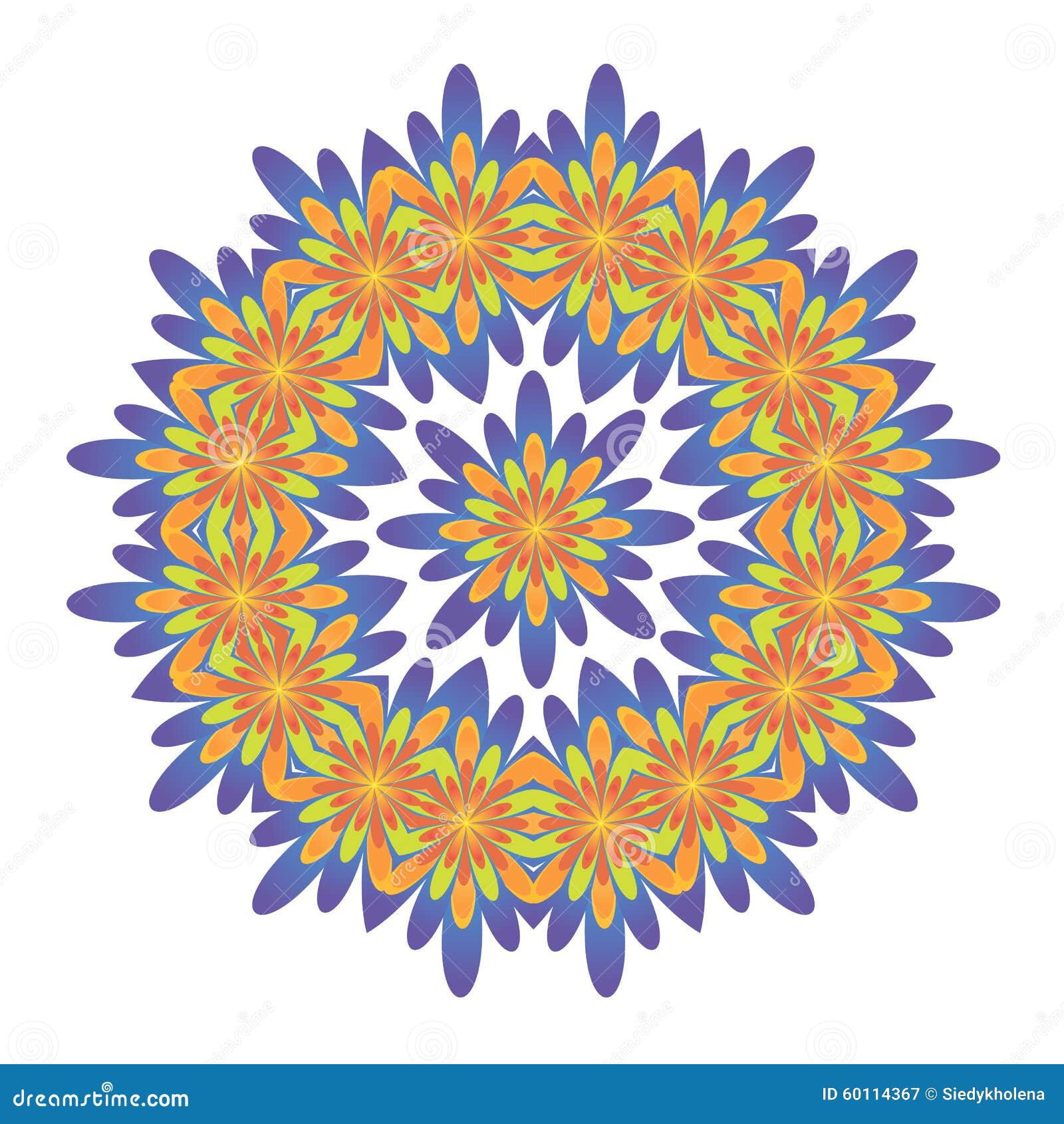 Ornamental round floral stock illustration. Illustration of ornament ...