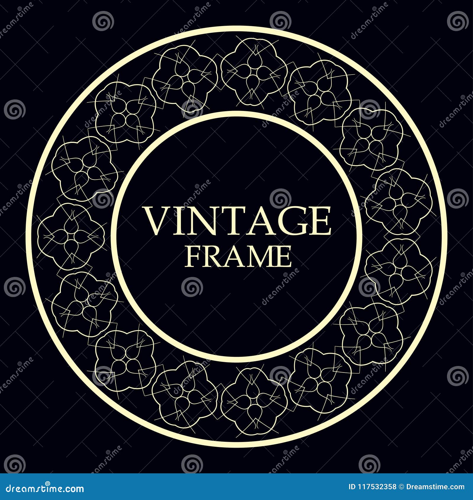 Ornamental round frame stock vector. Illustration of decorative - 117532358