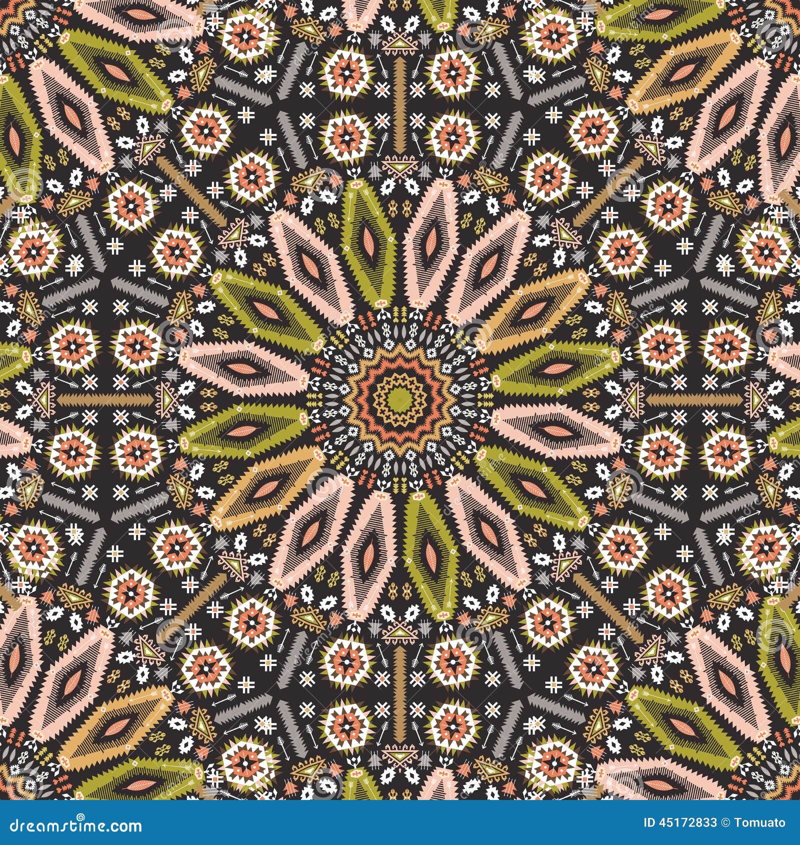 Ornamental Round Geometric Native Style Pattern. Stock Vector ...