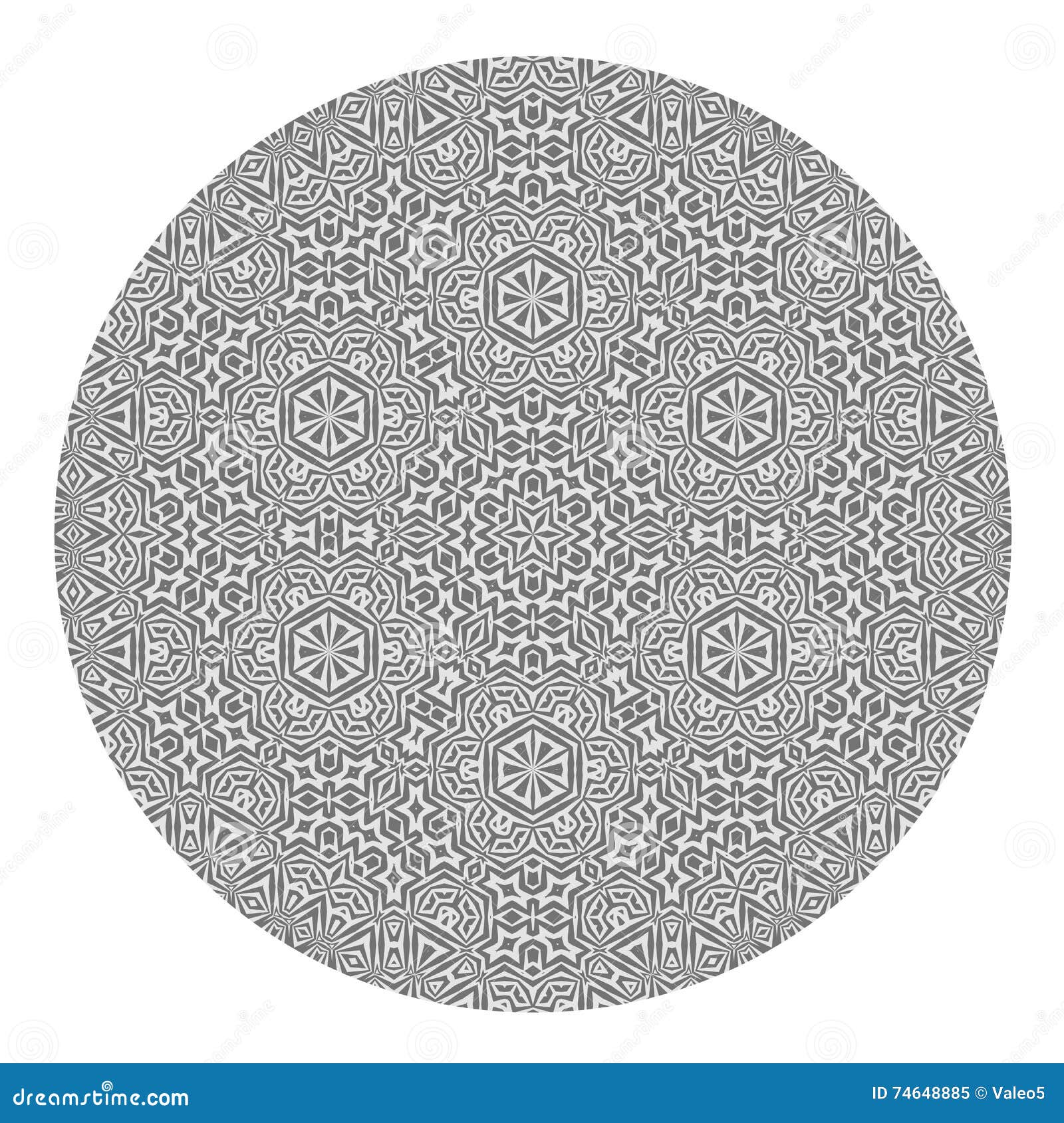 Ornamental Round Grey Pattern Stock Vector - Illustration of intensive ...