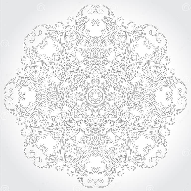 Ornamental Round Lace Floral Pattern Stock Vector - Illustration of ...
