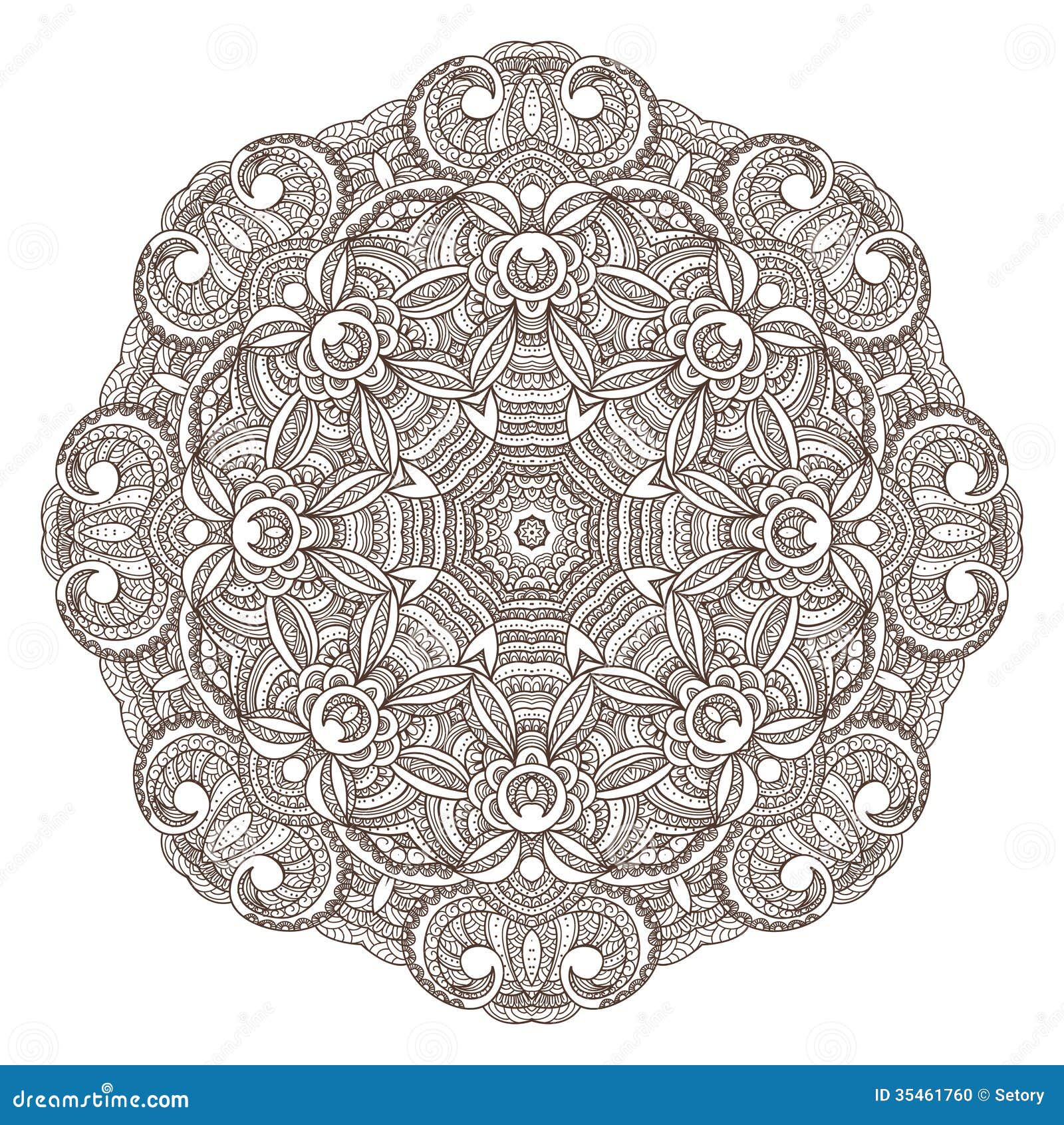 Ornamental Round Lace Pattern Stock Vector - Illustration of motif ...
