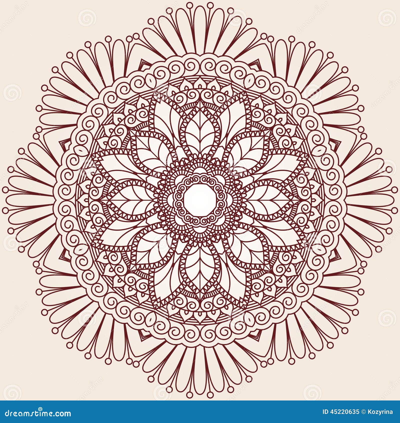 Ornamental Round Lace Pattern. Stock Vector - Illustration of curls ...
