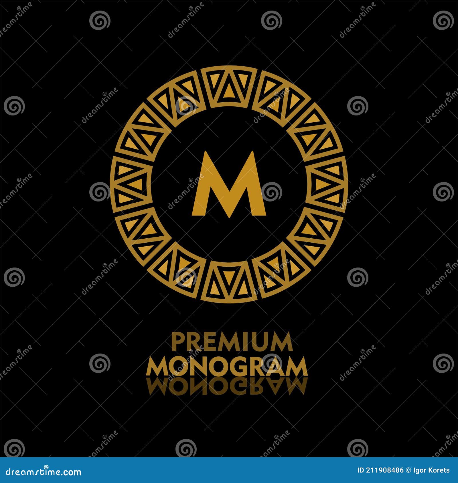 Ornamental Round Monogram, Template for Creating Logos, Labels ...