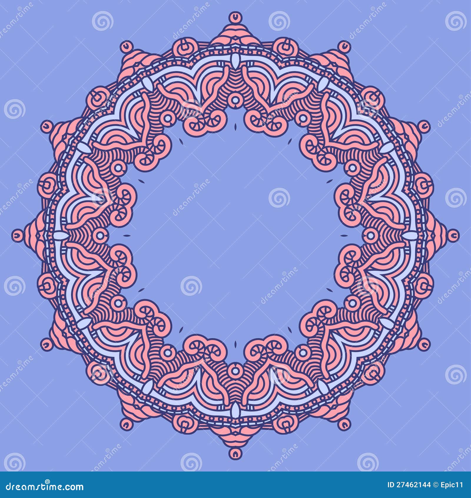 Ornamental round pattern stock vector. Illustration of blue - 27462144