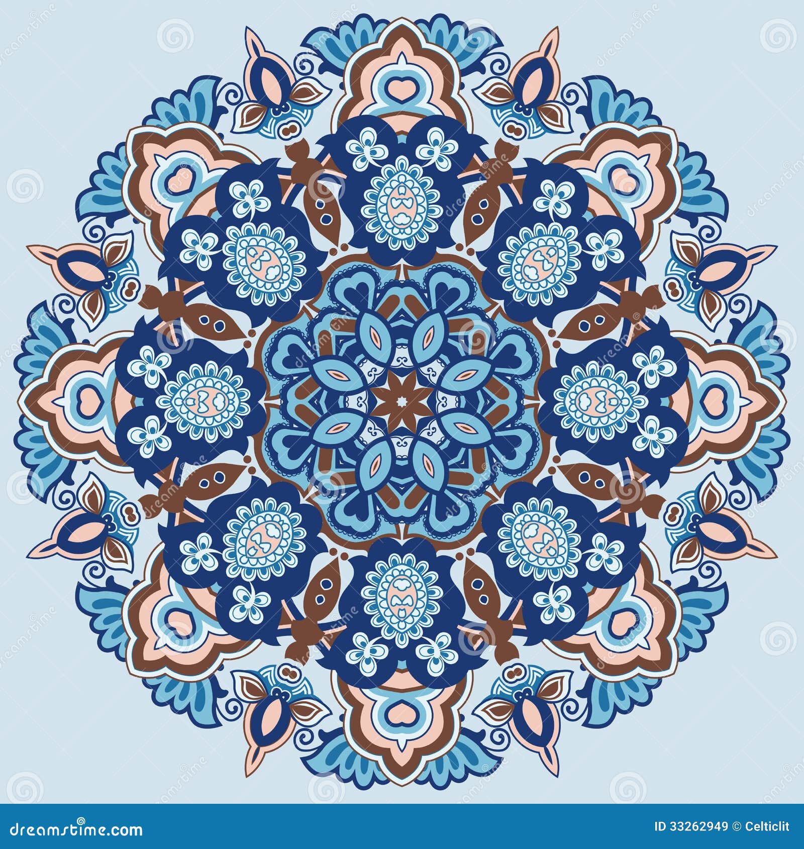 Ornamental round pattern stock vector. Illustration of circle - 33262949