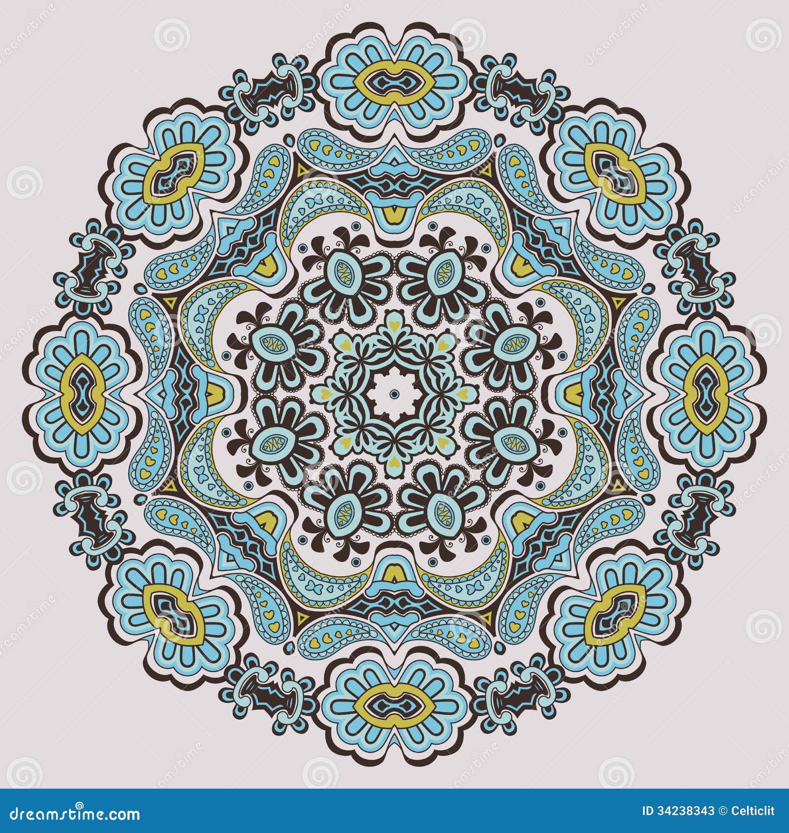 Ornamental round pattern stock vector. Illustration of cultural - 34238343