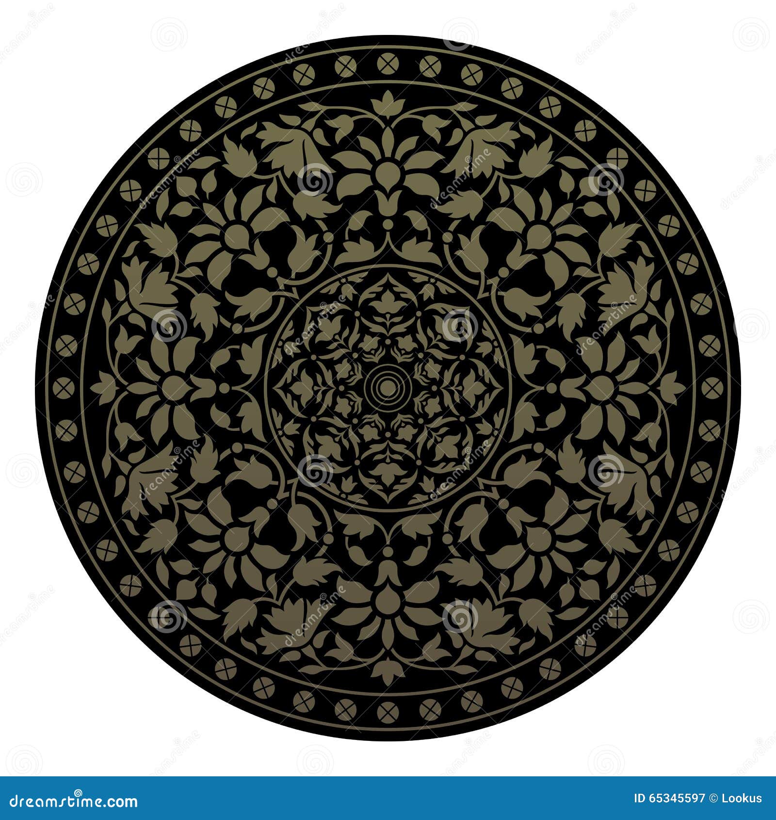 Ornamental Round Pattern in Indian Style. Stock Vector - Illustration ...