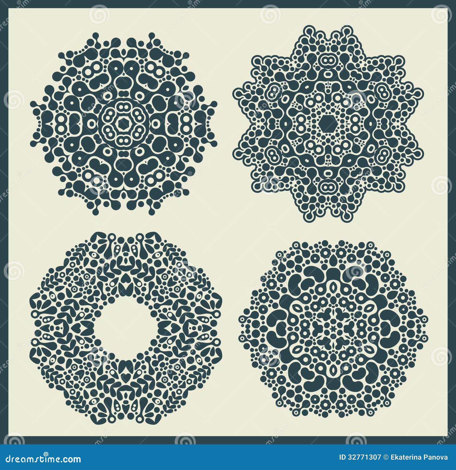 Ornamental Round and Stars Patterns. Stock Vector - Illustration of ...