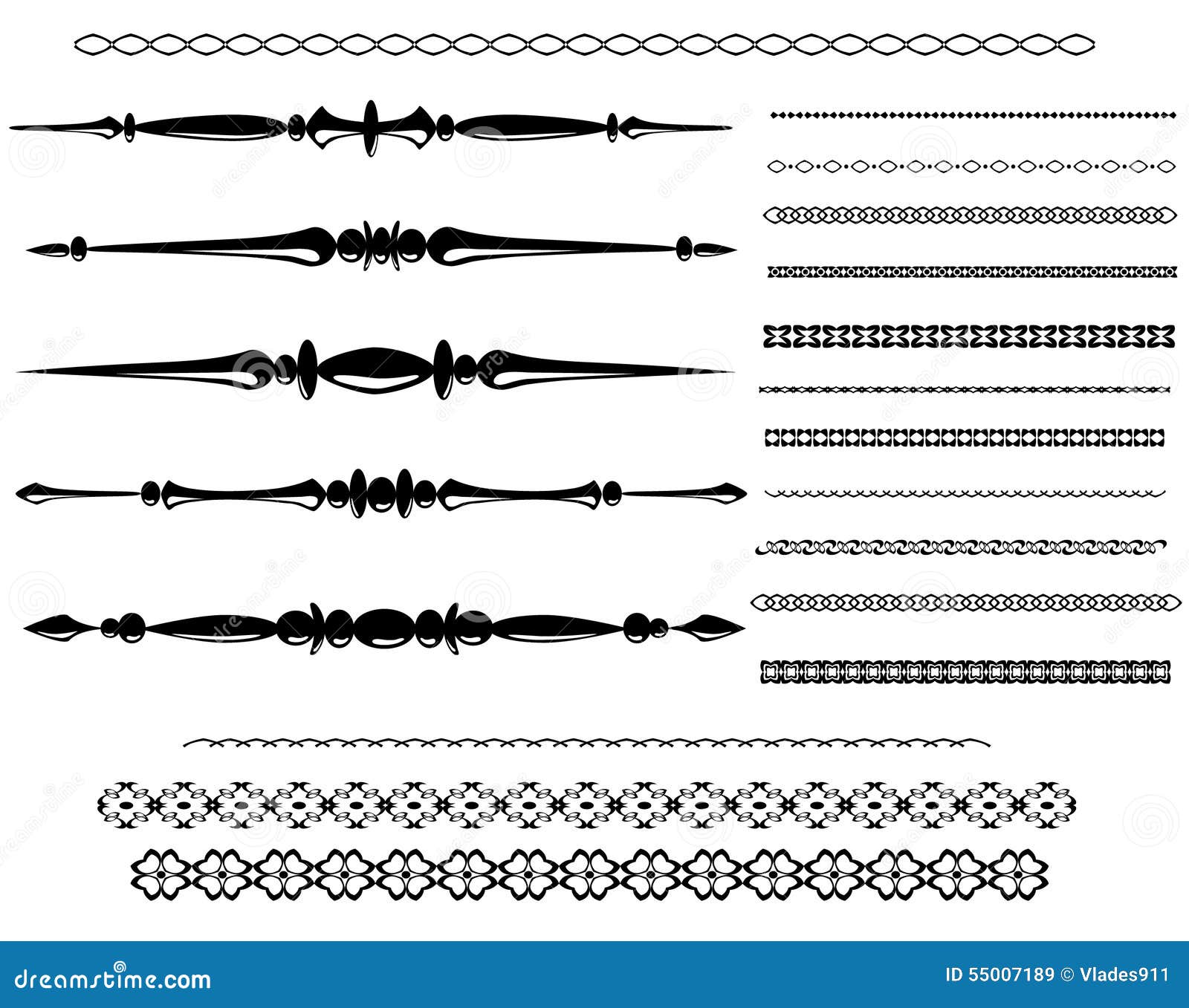 Ornamental Rule Lines in Different Design Stock Vector - Illustration ...