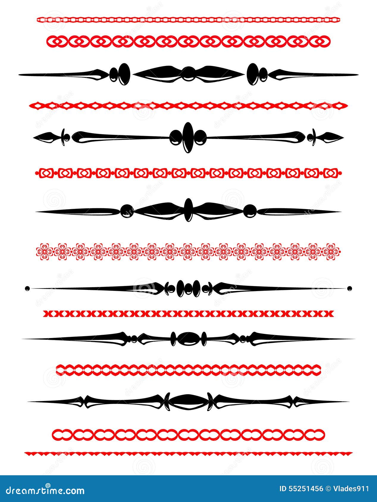 Ornamental Rule Lines in Different Design Stock Vector - Illustration ...