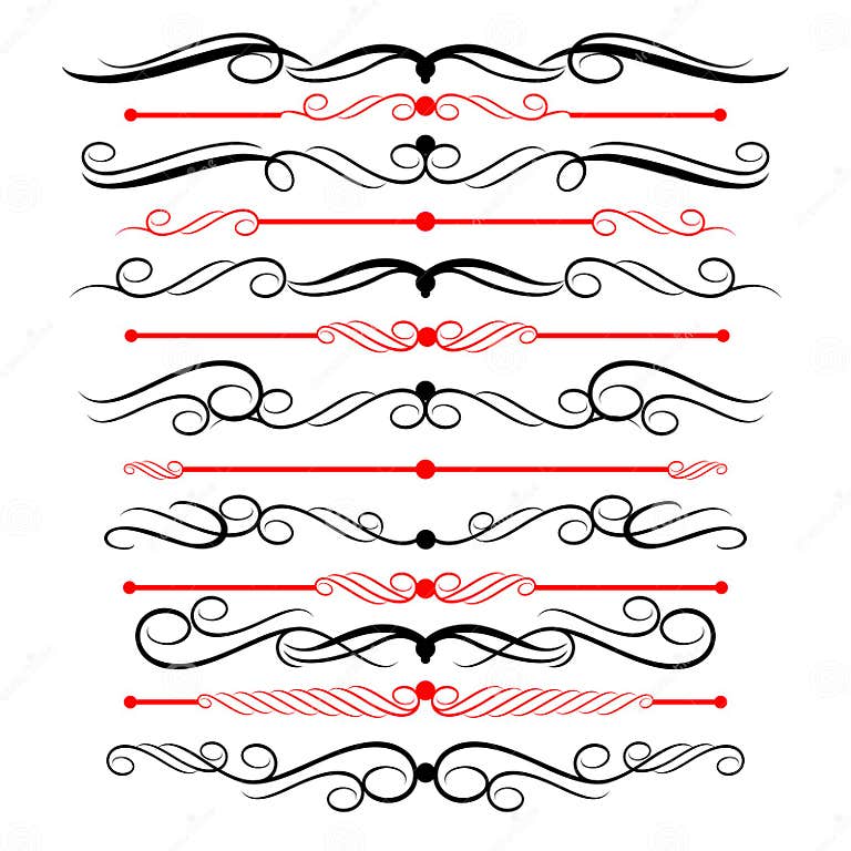 Ornamental Rule Lines in Different Design Decor. Stock Vector ...