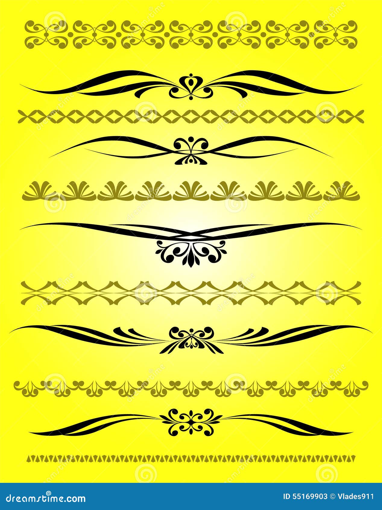 Ornamental Rule Lines in Different Design Stock Vector - Illustration ...