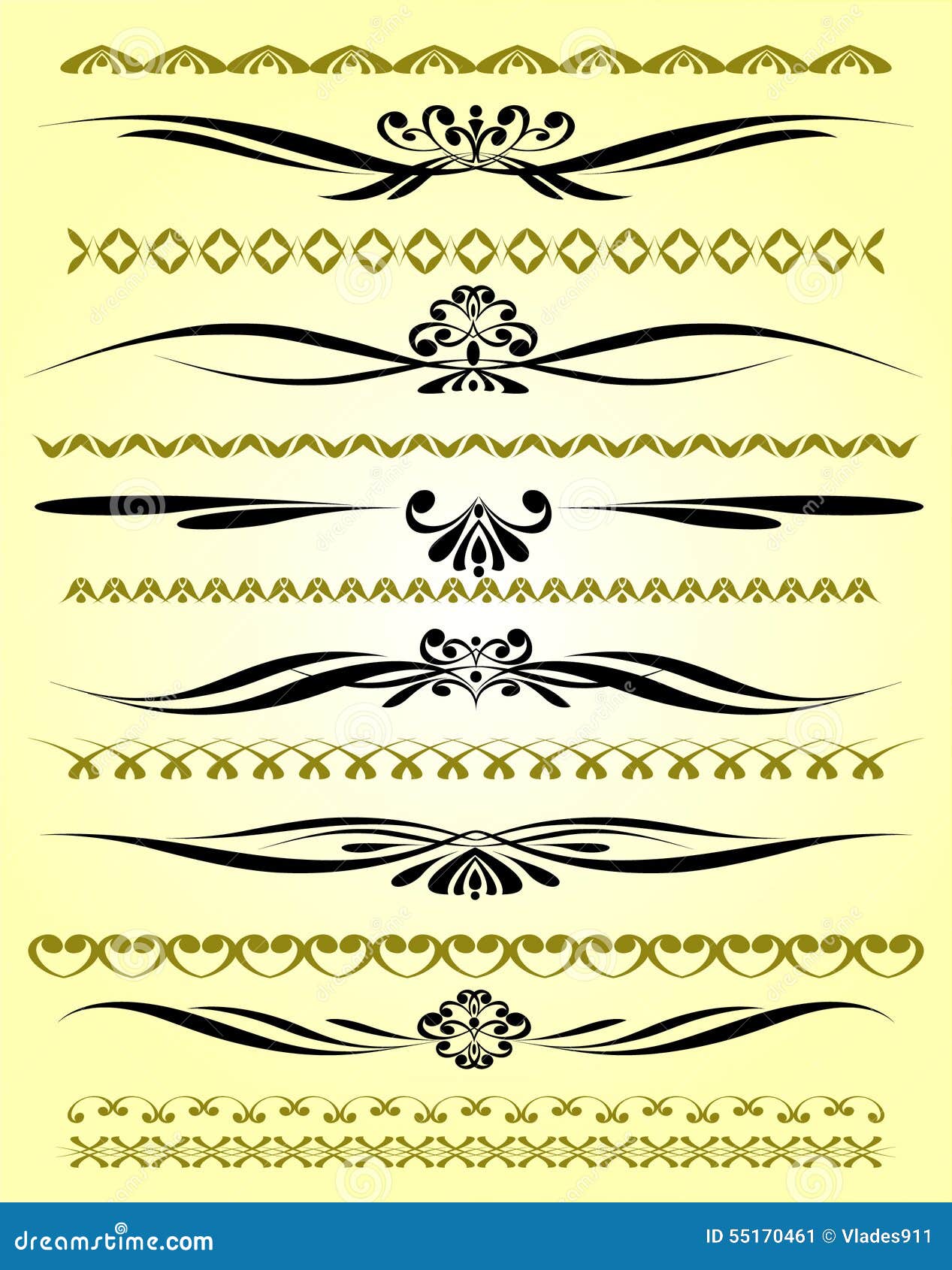 Ornamental Rule Lines in Different Design Stock Vector - Illustration ...