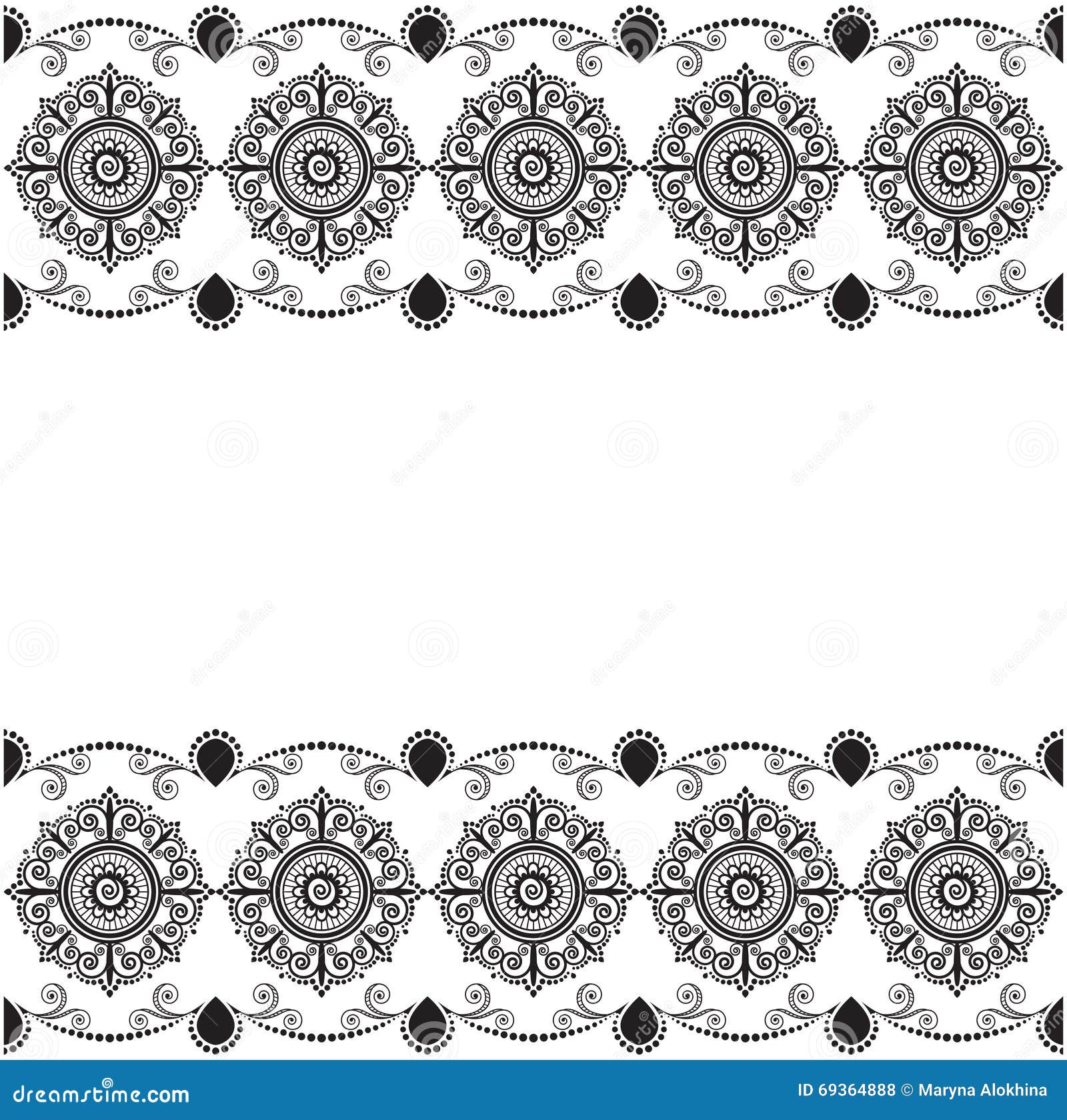 Ornamental Seamless Borders in Indian Style. Stock Vector ...