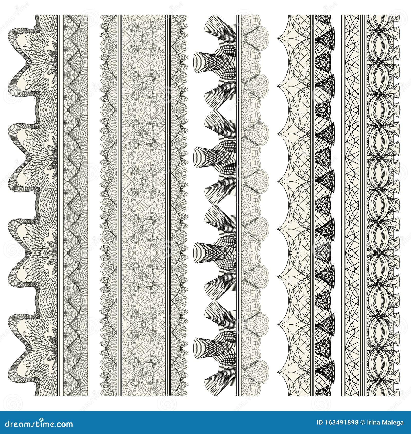 Vector Element for Currency, Certificate or Diplomas. Seamless Borders ...