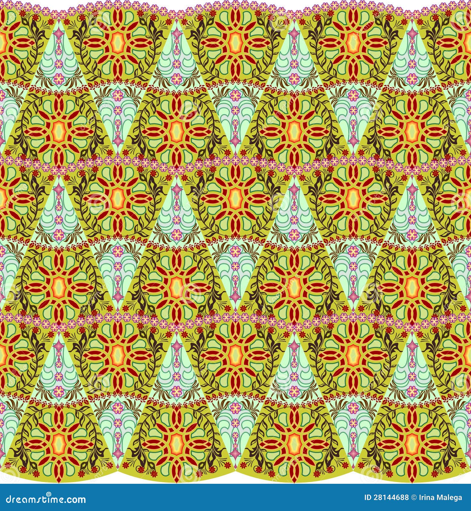 Ornamental Seamless Pattern Stock Photo - Image of curve, circles: 28144688