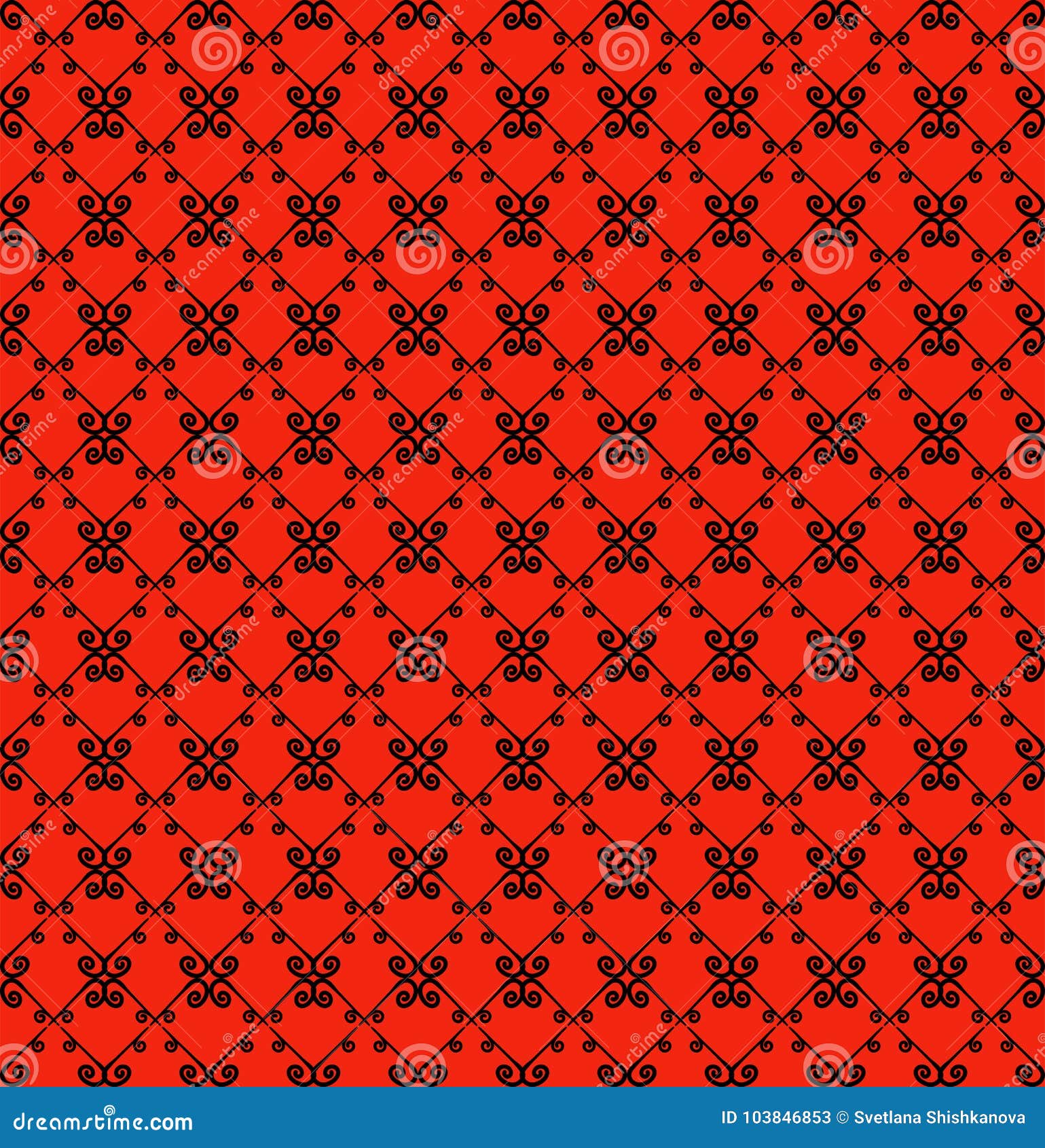 Ornamental Seamless Pattern. Black and Red Colors.Â EndlessÂ template ...