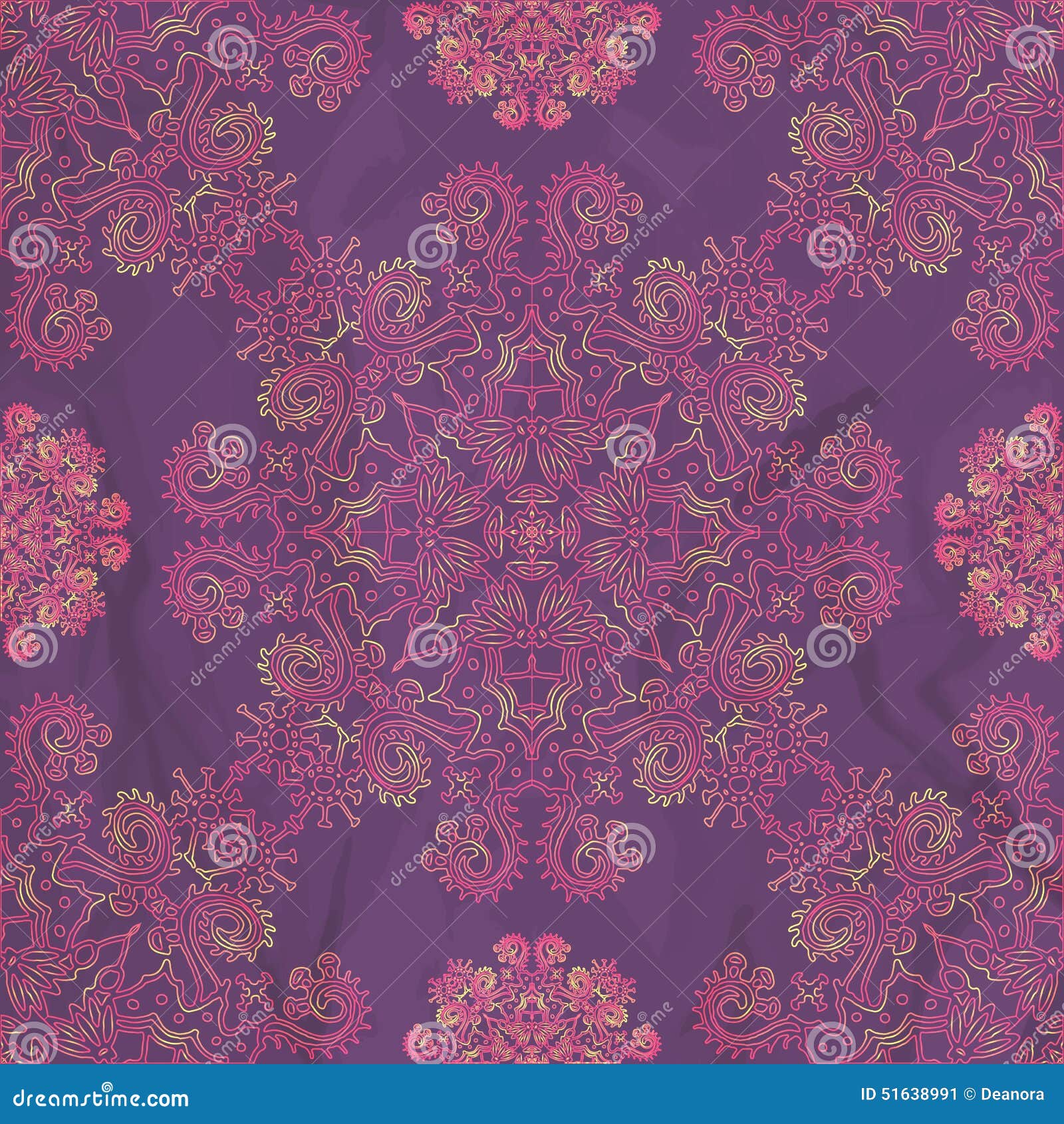 Ornamental Seamless Pattern on Purple Texture Stock Vector ...