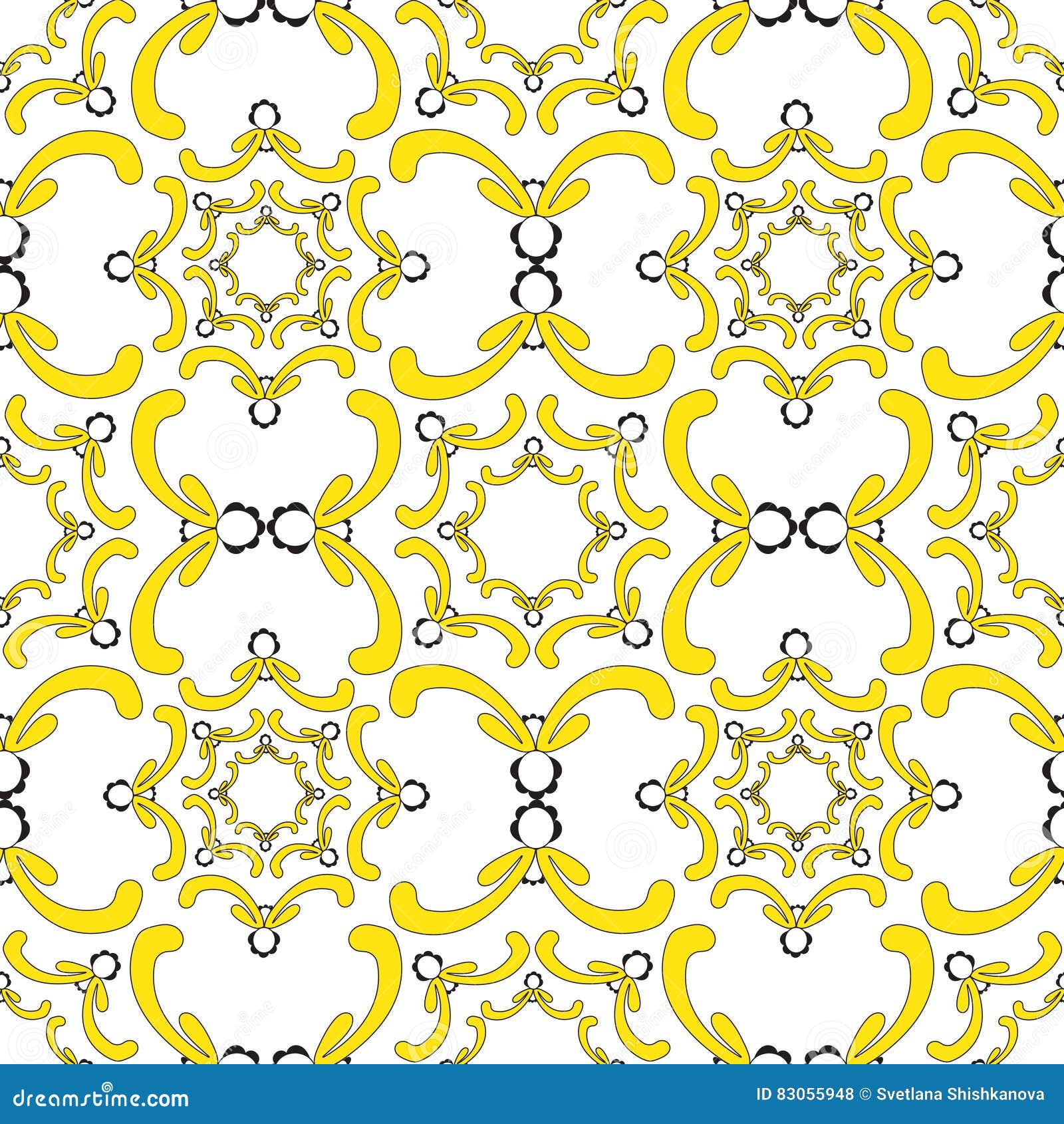 Ornamental Seamless Pattern. Vintage Template. Soft Yellow Elements ...