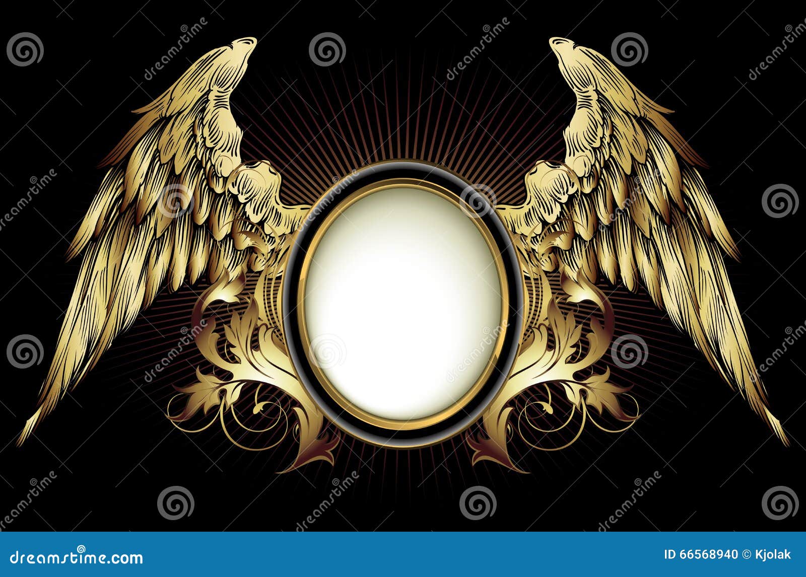 Ornamental Shield with Wings Stock Vector - Illustration of decoration ...