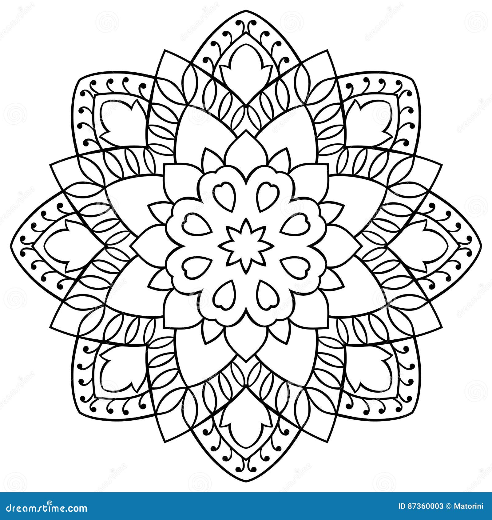 Ornamental simple mandala. stock vector. Illustration of iranian - 87360003