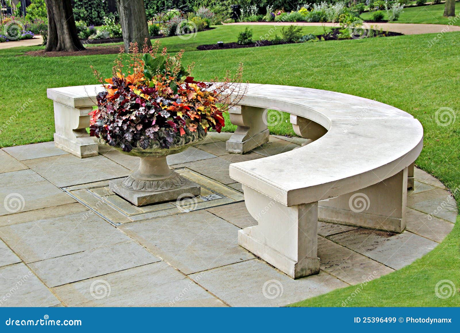 Ornamental stone bench stock image. Image of ornament - 25396499