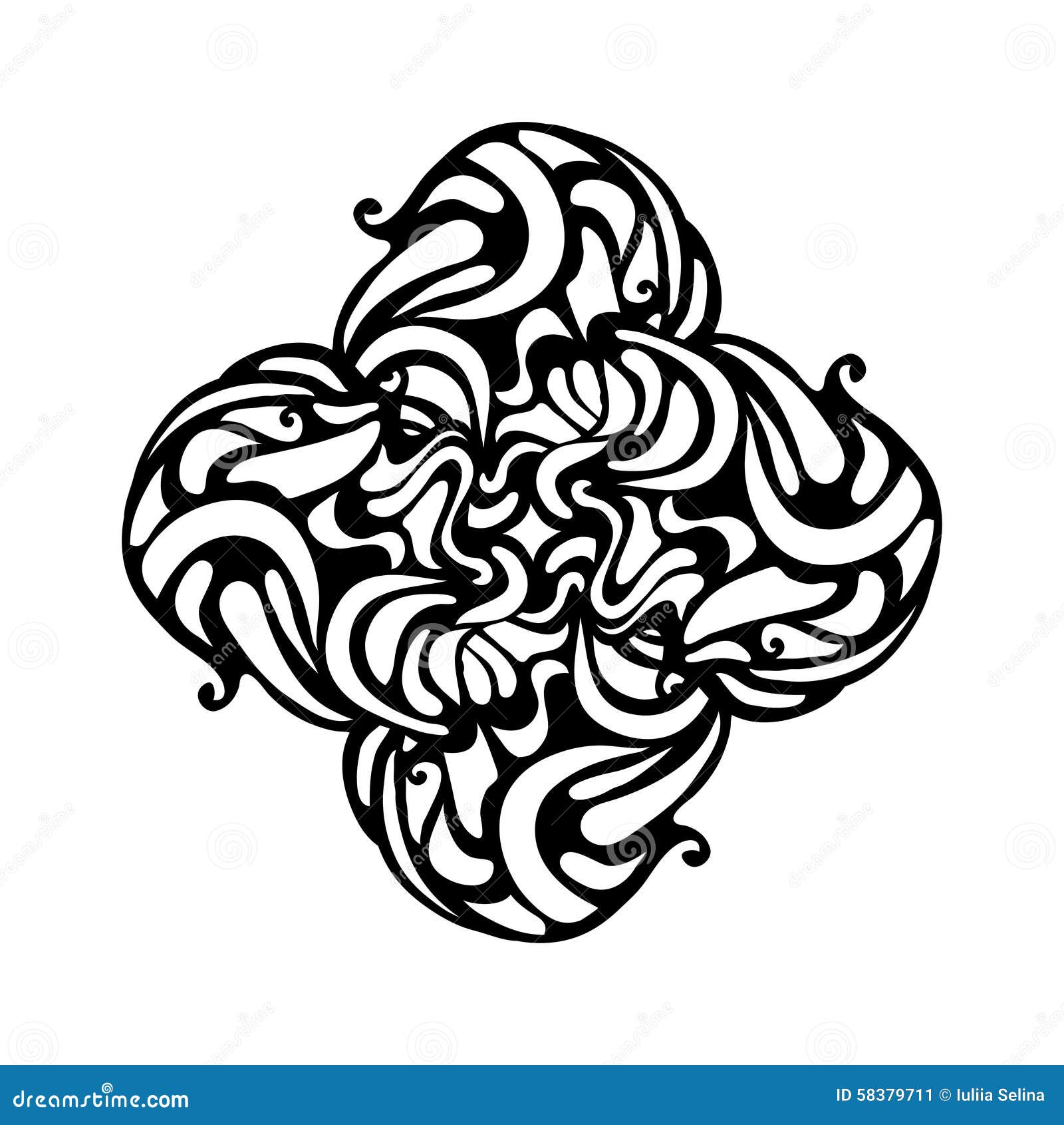 Ornamental stylized cross stock vector. Illustration of flying - 58379711