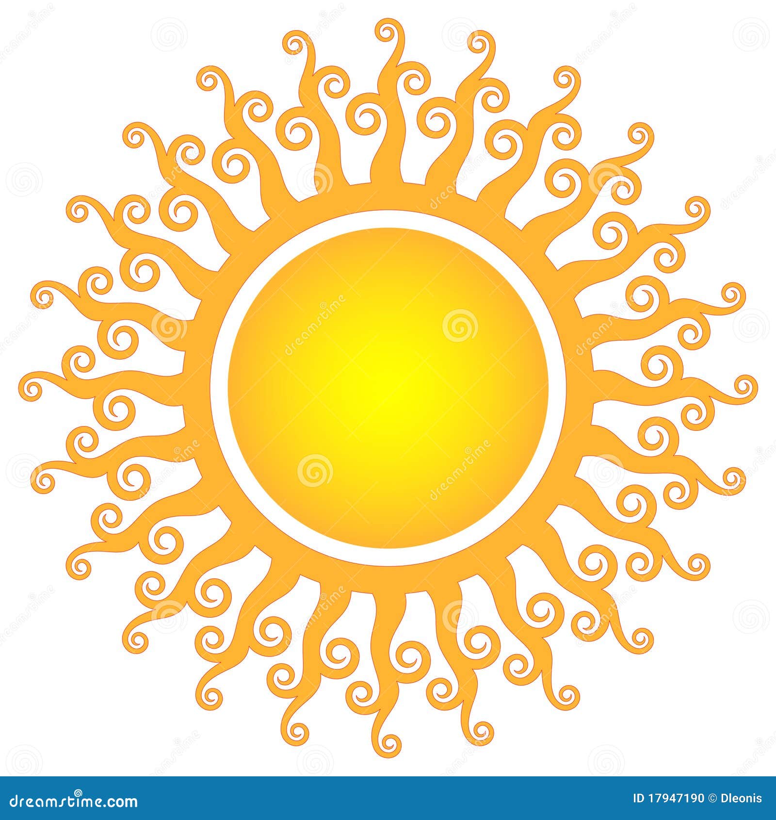 Ornamental sun stock vector. Illustration of orange, rays - 17947190